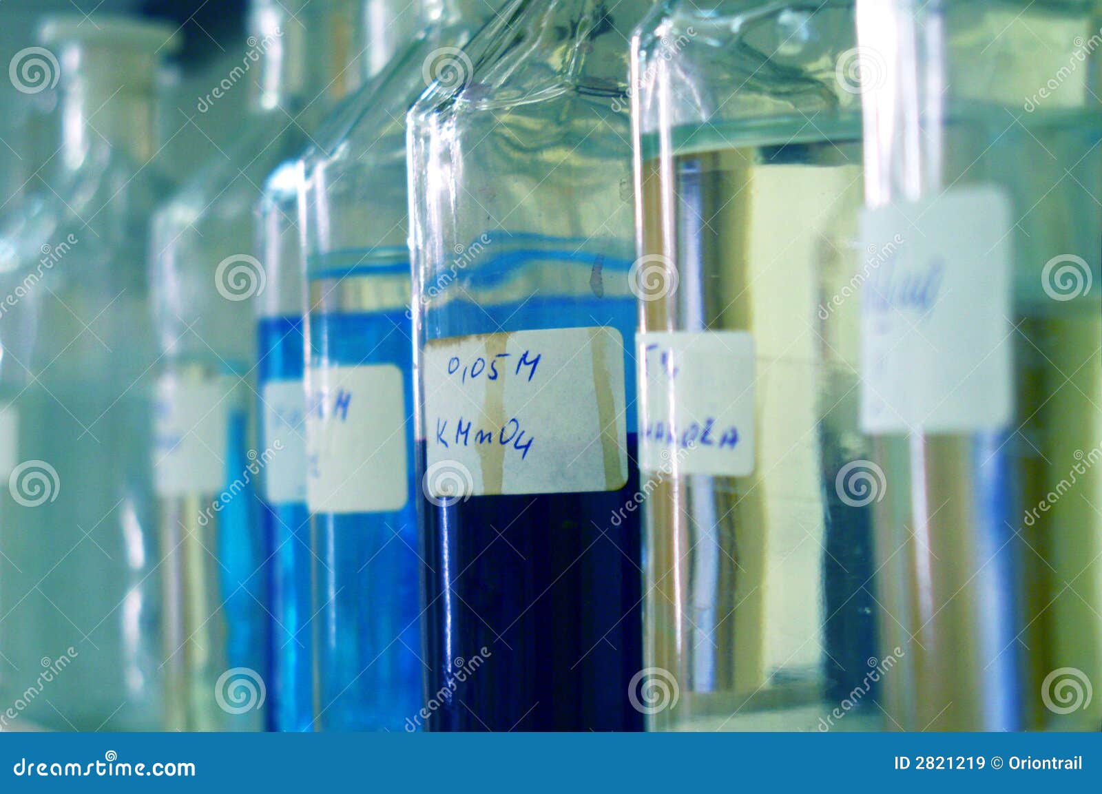 Chemistry Laboratory Glassware With Samples. Royalty-Free Stock ...