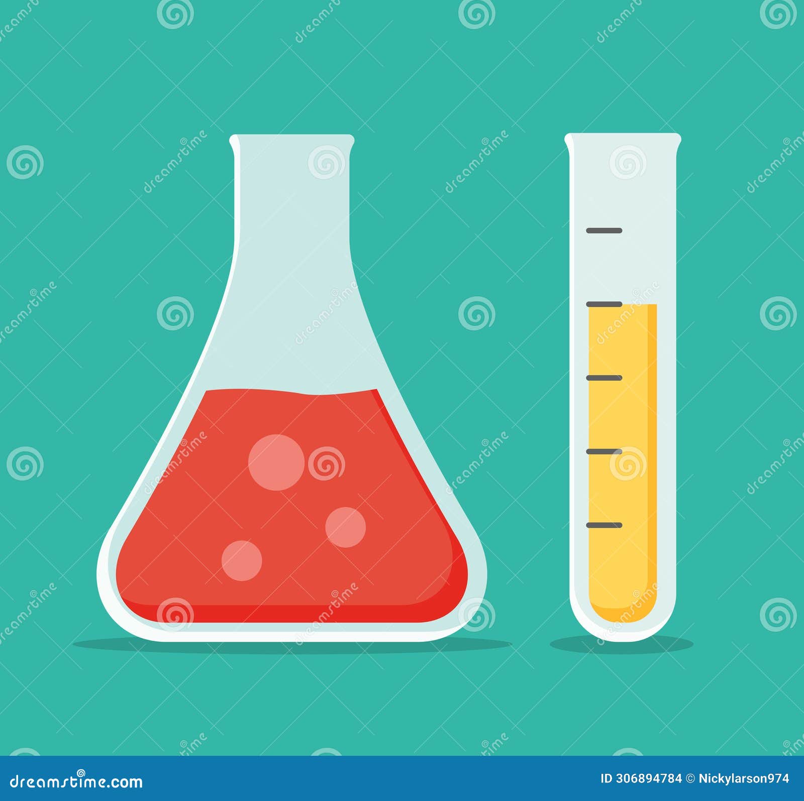 Chemistry or Laboratory Flat Design Stock Vector - Illustration of ...