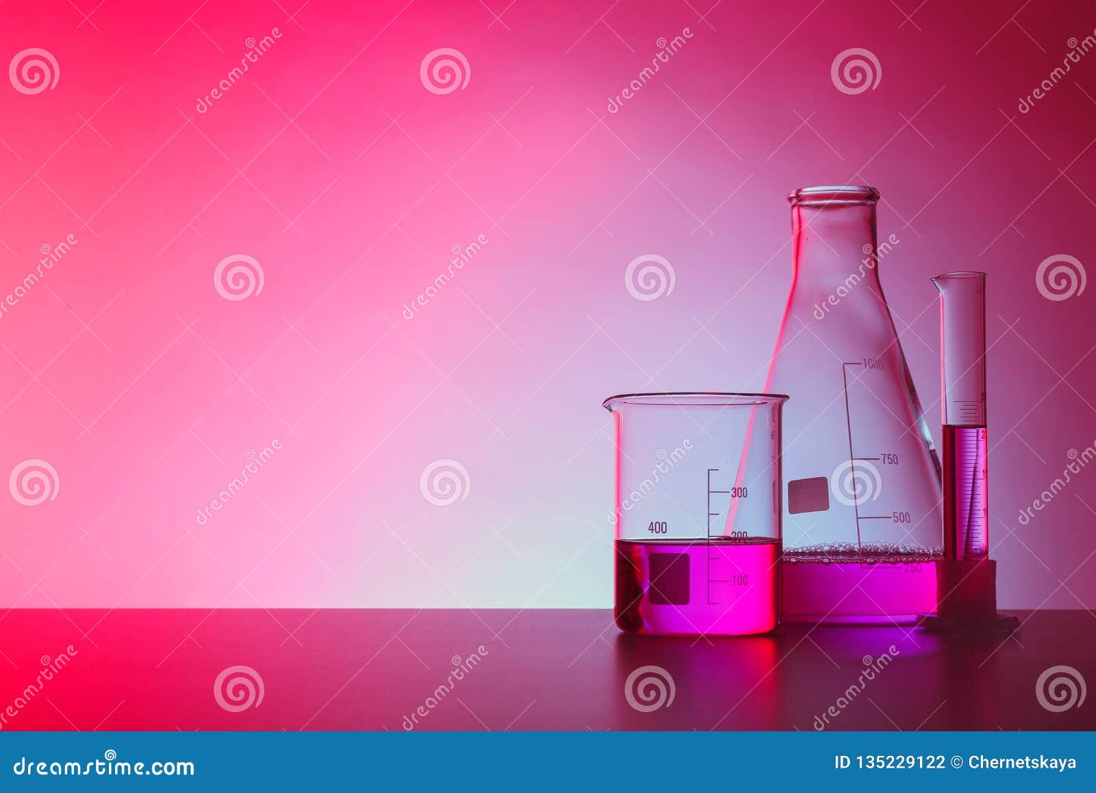 Chemistry Laboratory Glassware with Samples on Table Stock Photo ...