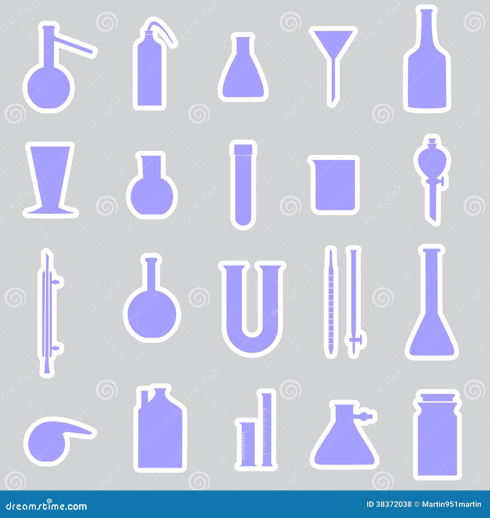 Chemistry Laboratory Glassware Stickers Stock Vector - Illustration of ...