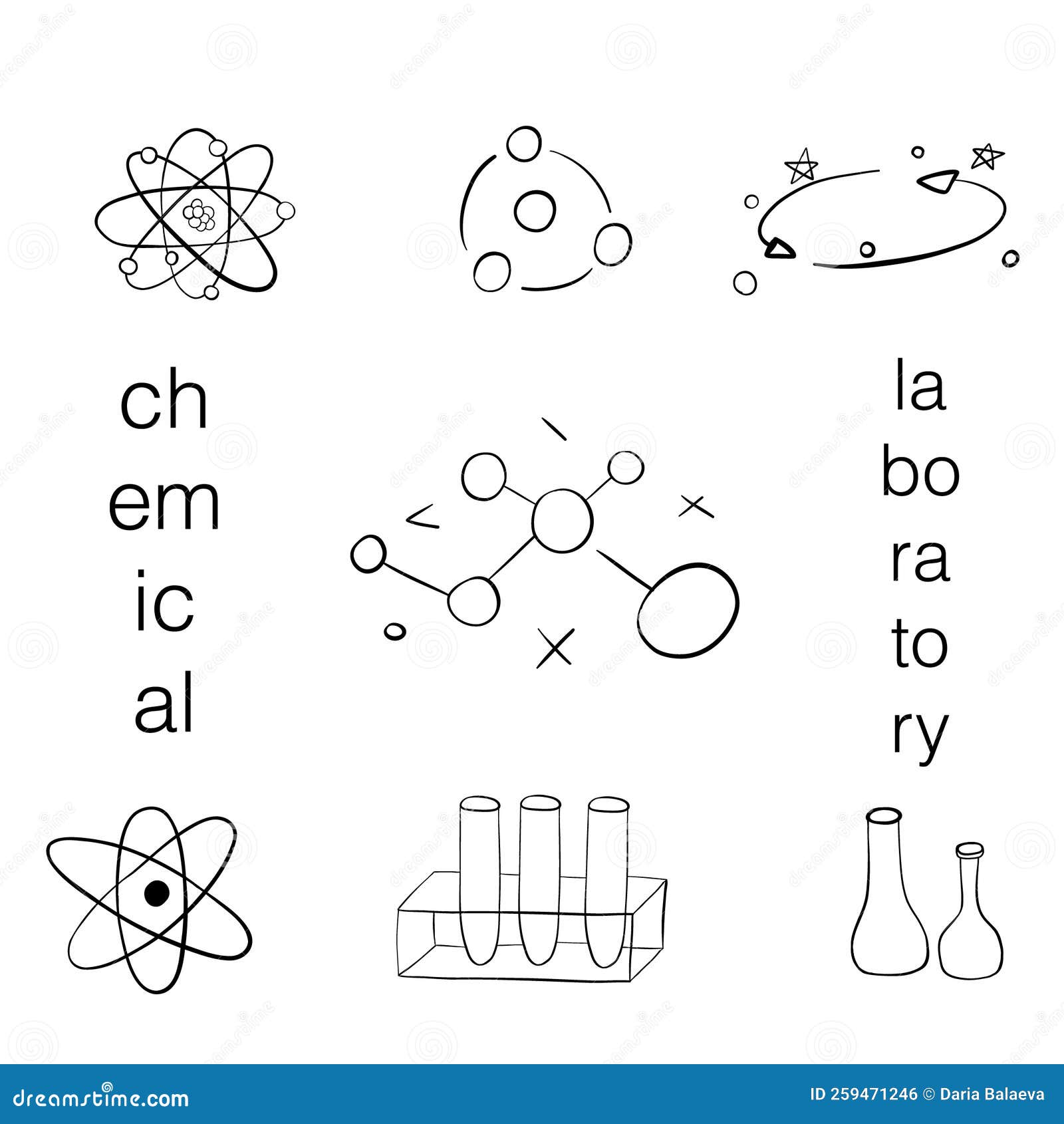 Chemistry Laboratory Molecule Atom and Chemical Compound Stock Vector ...