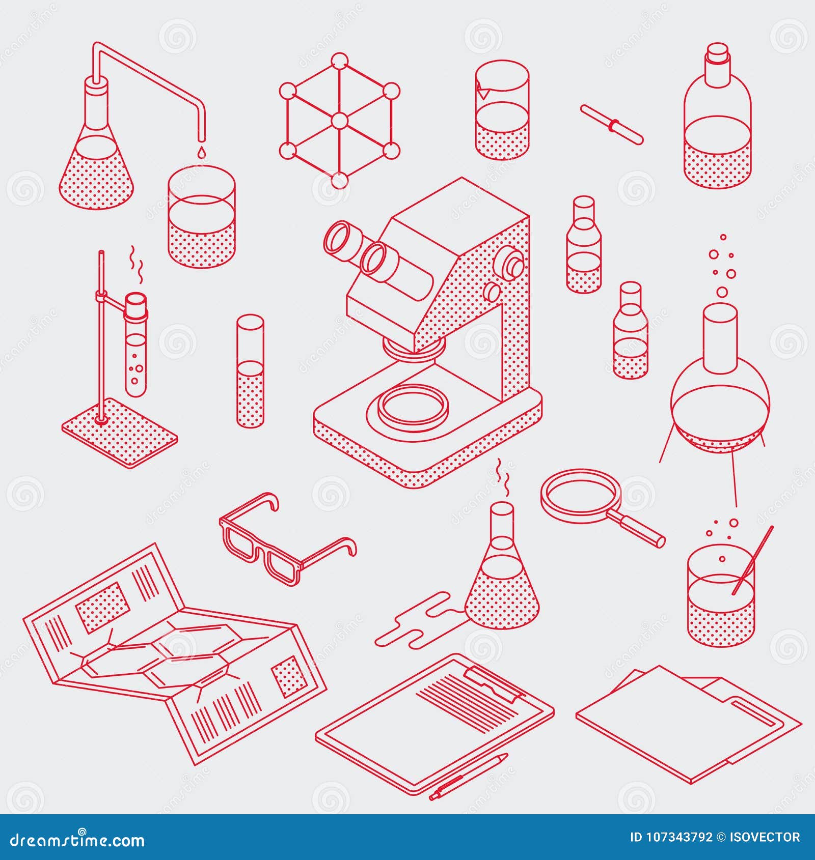 Chemistry Laboratory Objects Set Stock Vector - Illustration of liquid ...