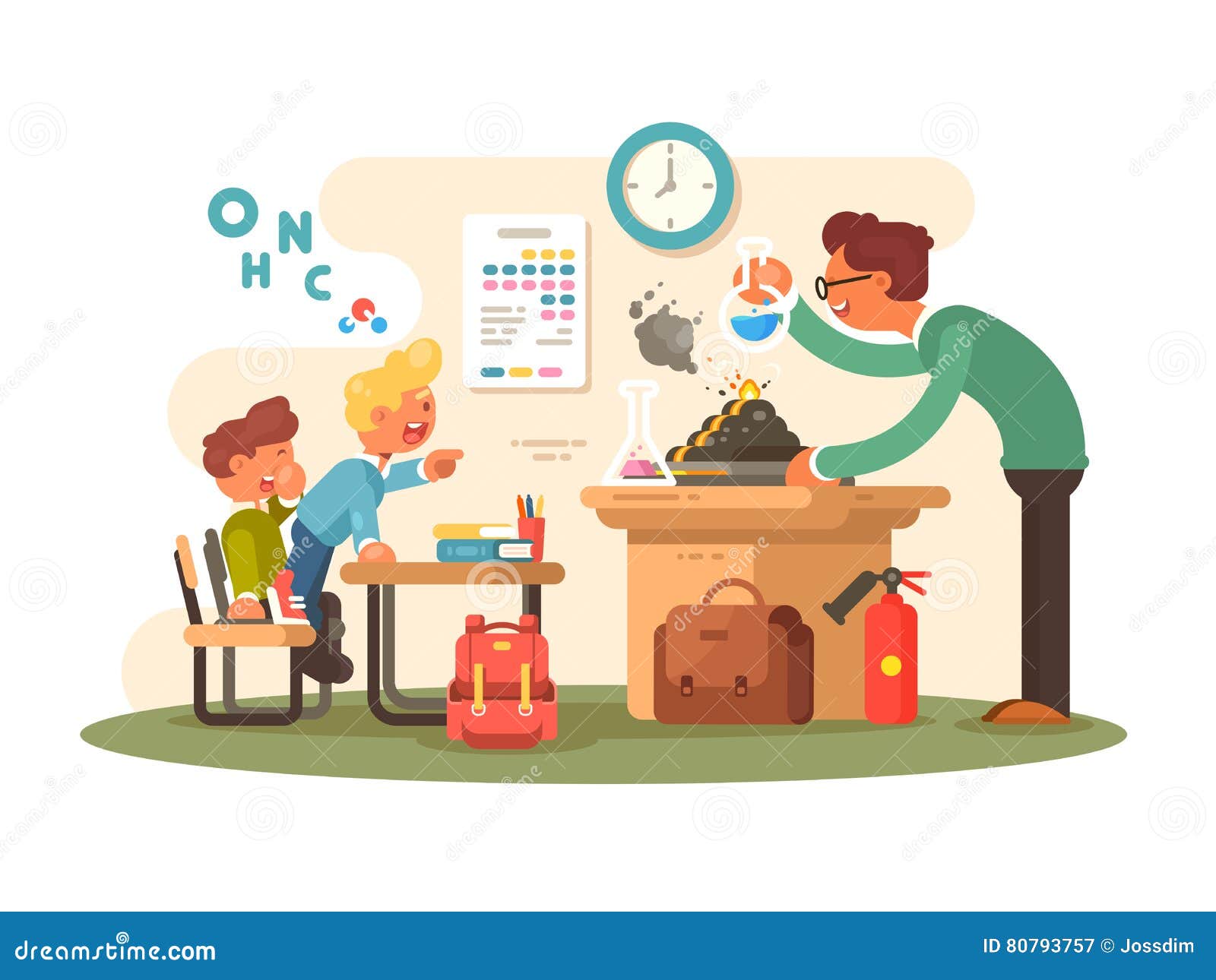 Chemistry Lesson in Classroom Stock Vector - Illustration of lesson ...