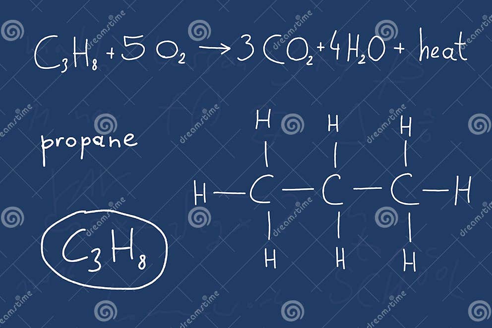 Chemistry lesson - propane stock illustration. Illustration of chemical ...