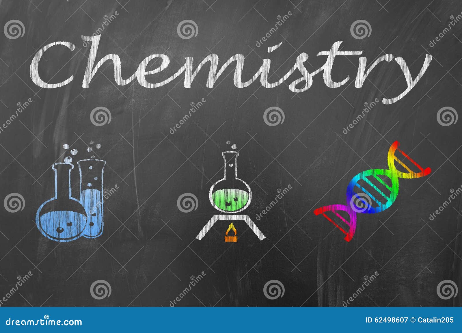 Chemistry Lesson on School Blackboard Concept Stock Illustration ...