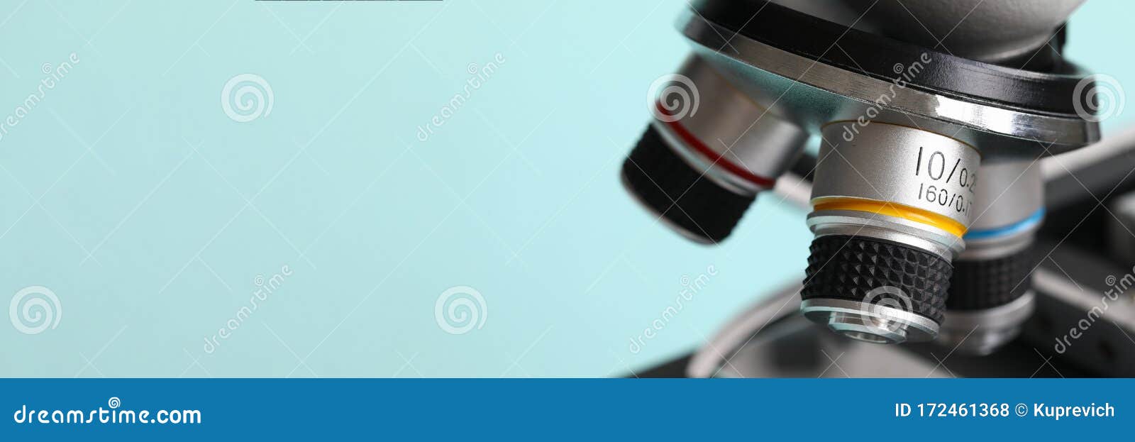 Chemistry Microscope on Modern Blue Background Stock Photo - Image of ...