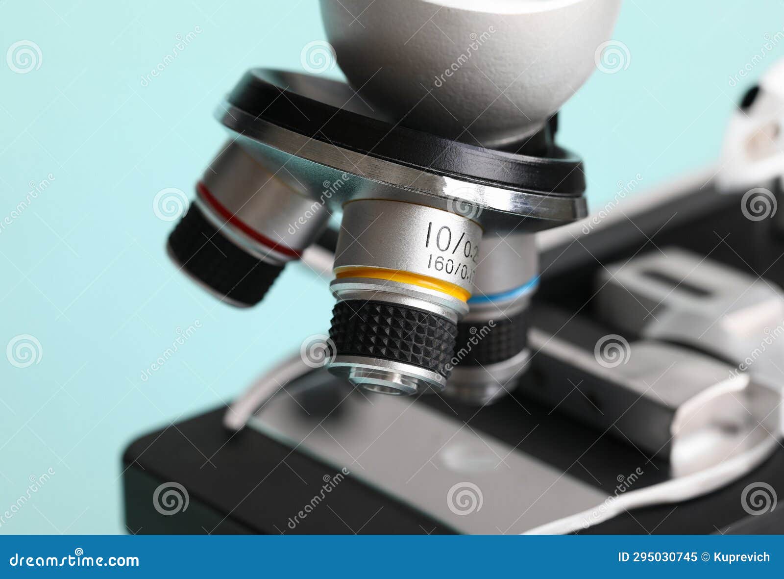 Chemistry Microscope on Modern Blue Background Stock Image - Image of ...