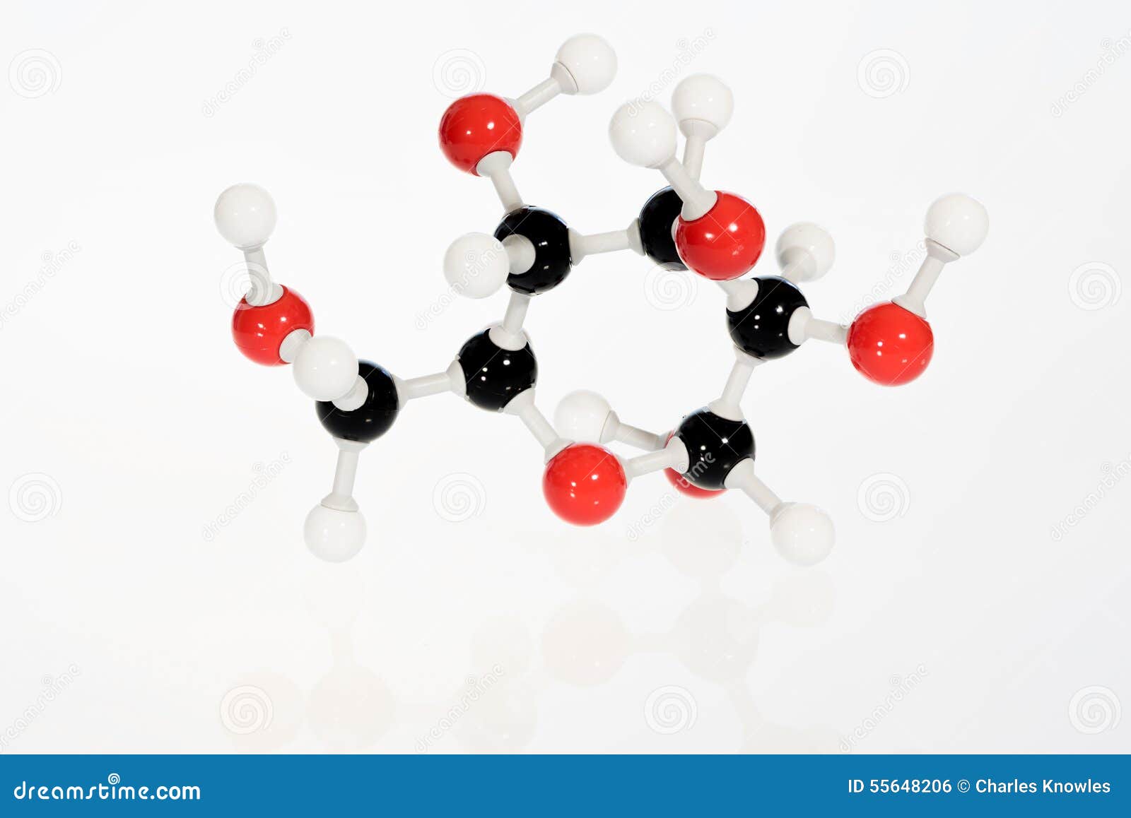 Chemistry Model for Glucose Atom Stock Photo - Image of replica ...