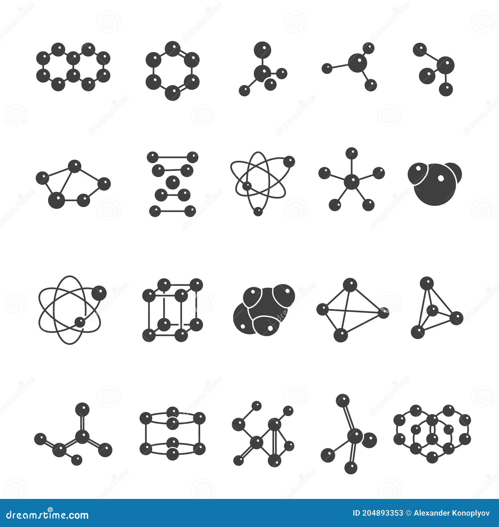Chemistry Molecular Model Kit, Structure Black Icon Stock Vector ...