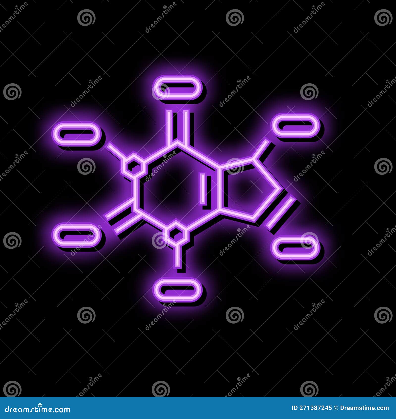 Chemistry Molecular Structure Neon Glow Icon Illustration Stock Vector ...