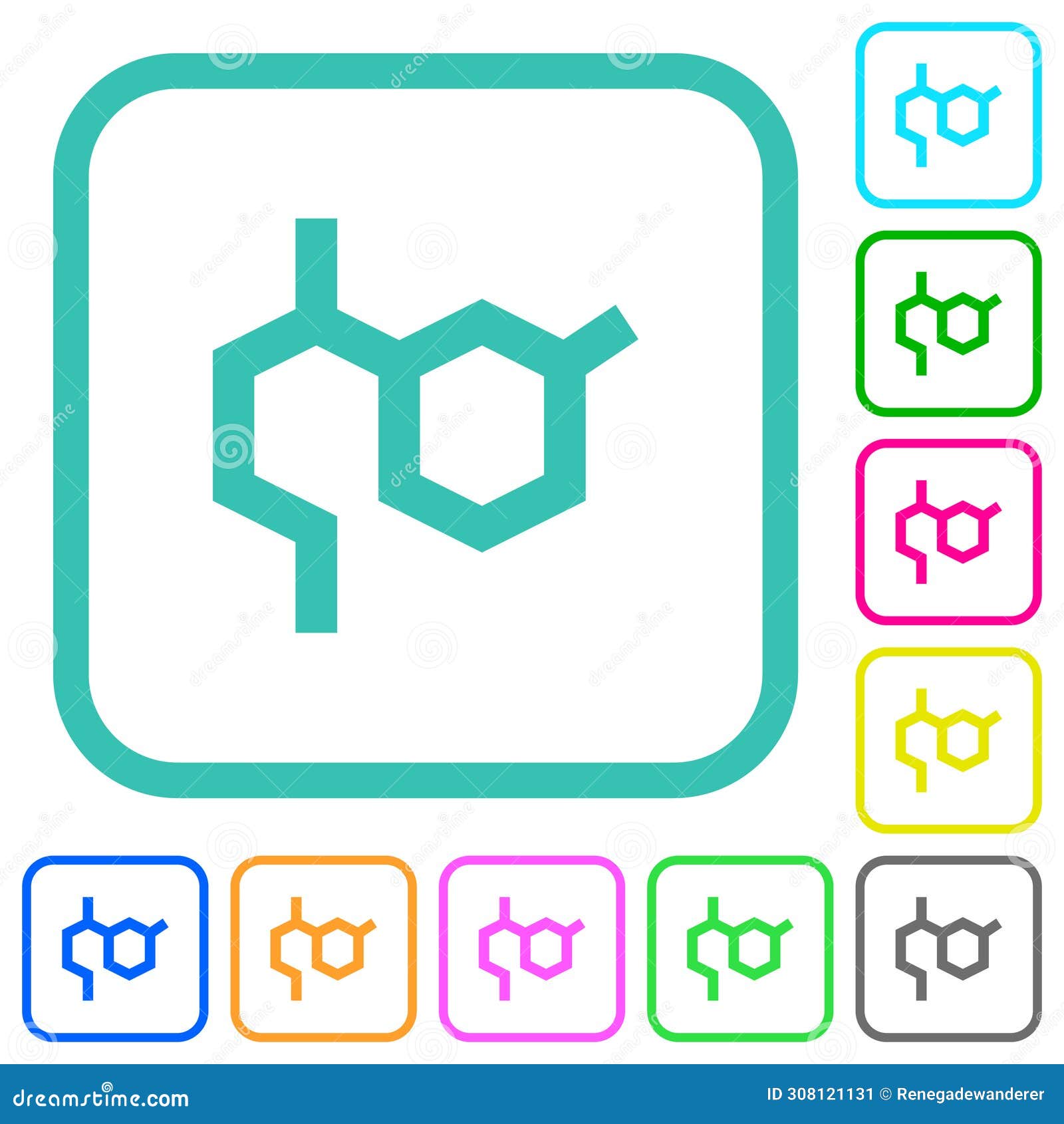Chemistry Molecule Formula Vivid Colored Flat Icons Stock Vector ...