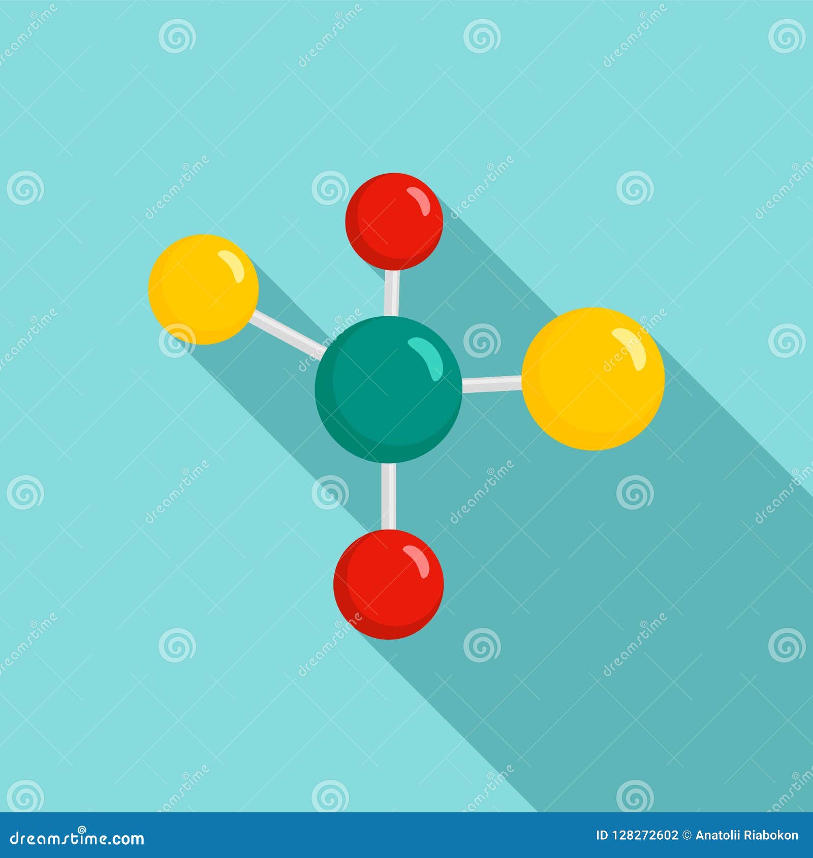 Chemistry Molecule Icon, Flat Style Stock Vector - Illustration of atom ...