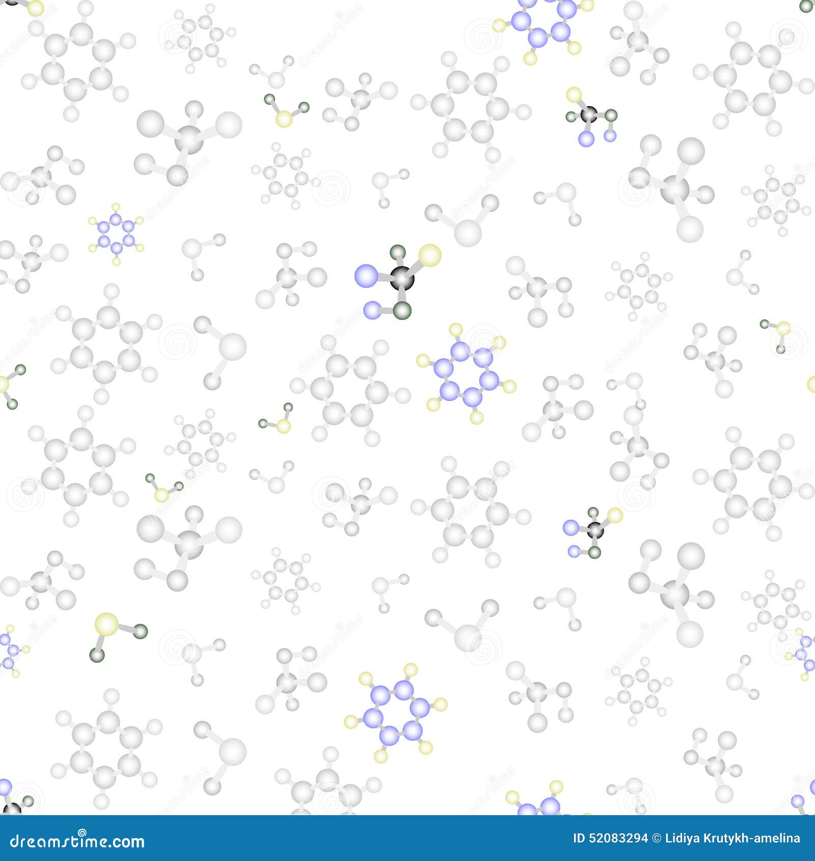 Chemistry Molecules Seamless Pattern. Stock Vector - Illustration of ...