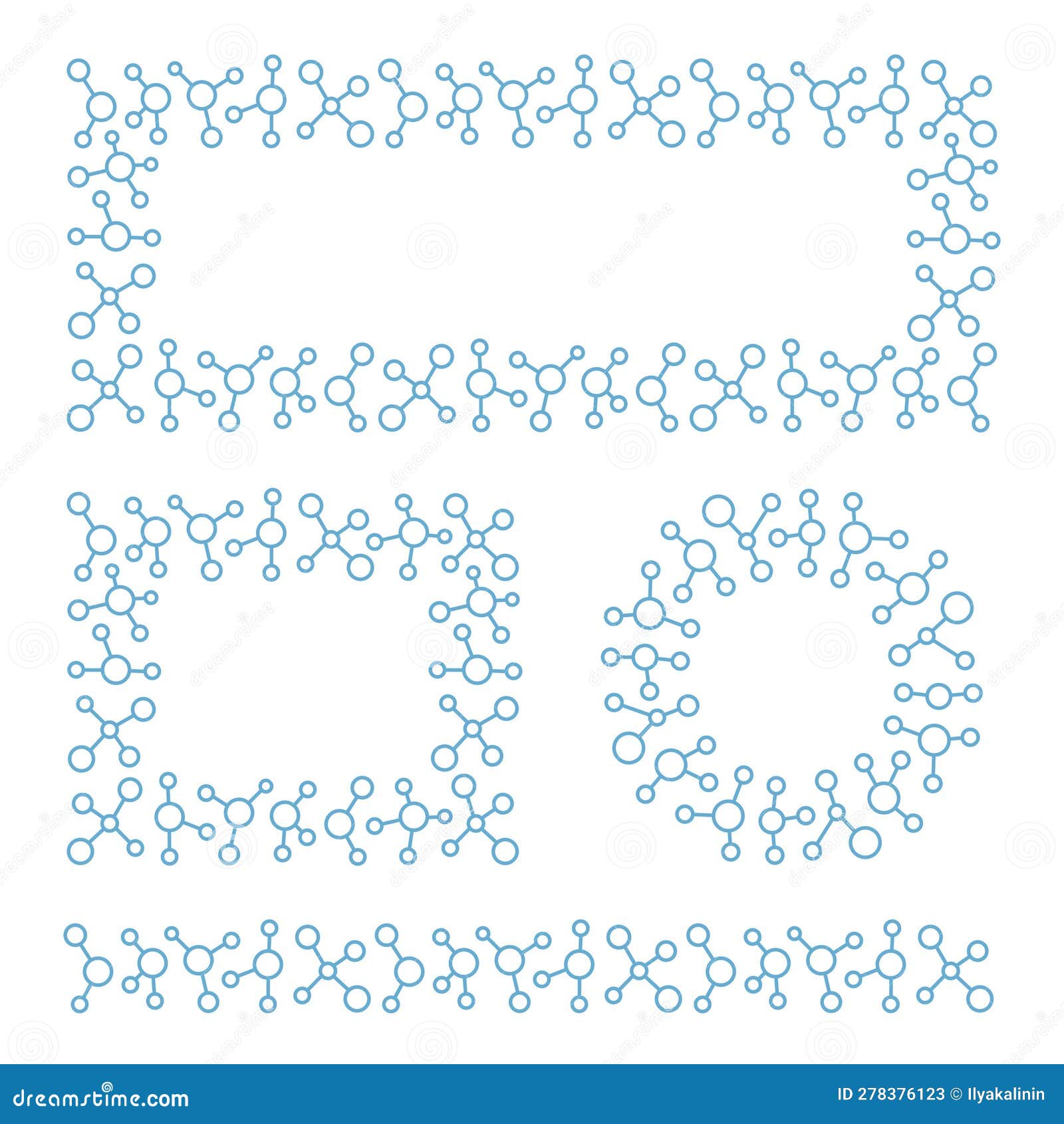 Chemistry Molecules Set Frame. Design Element. Editable Outline Stroke ...