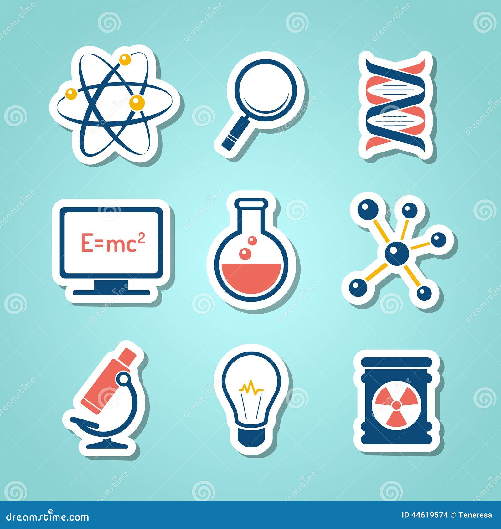 Chemistry paper cut icons stock vector. Illustration of molecule - 44619574