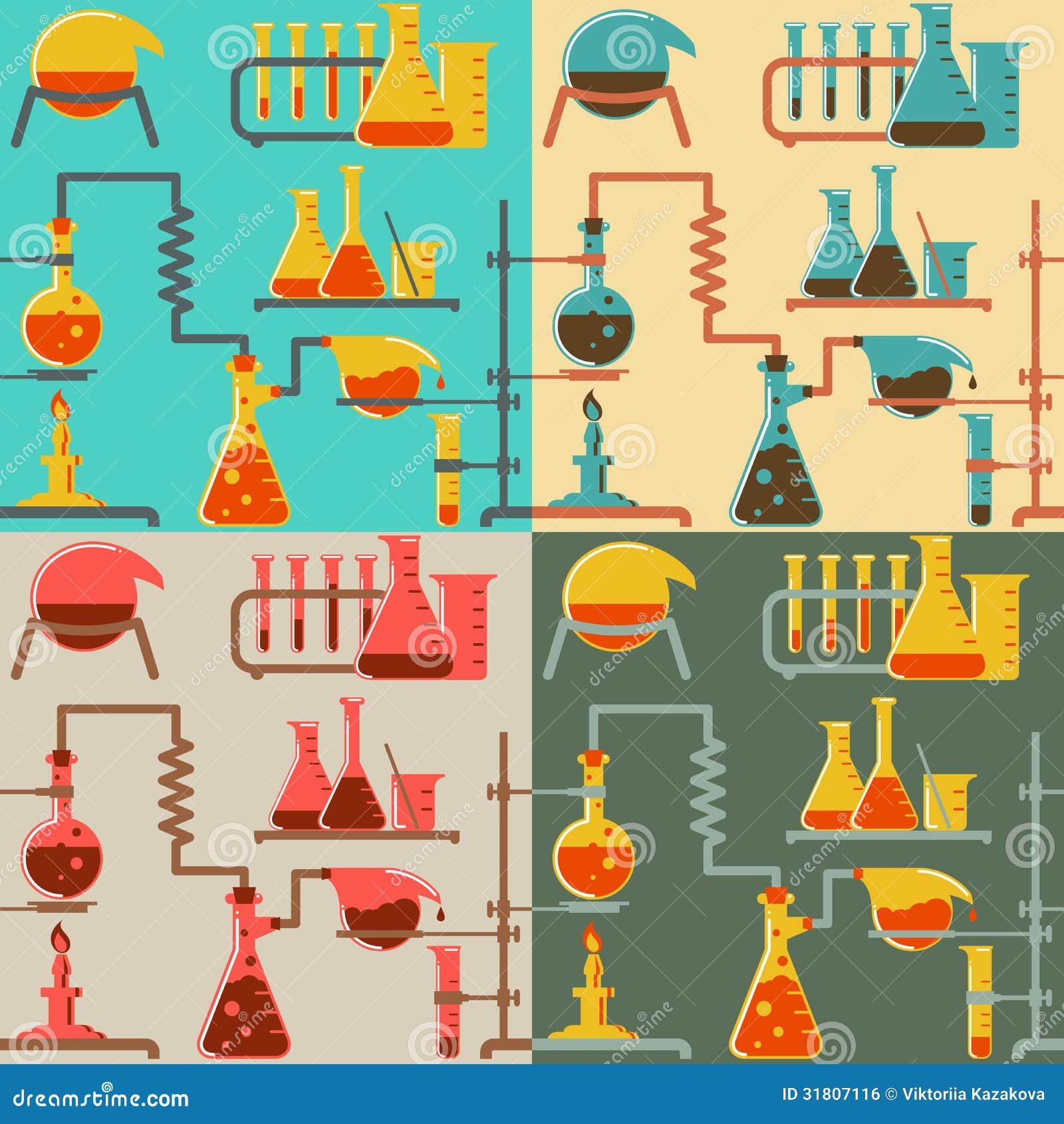 Chemistry pattern stock vector. Illustration of flask - 31807116