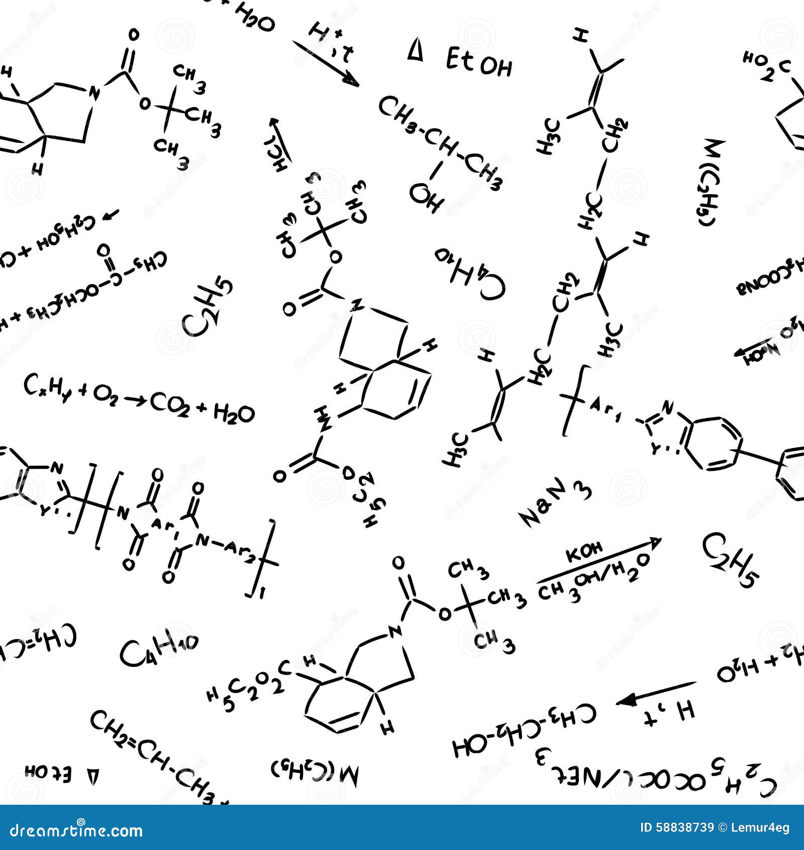 Chemistry pattern stock vector. Illustration of decoration - 58838739