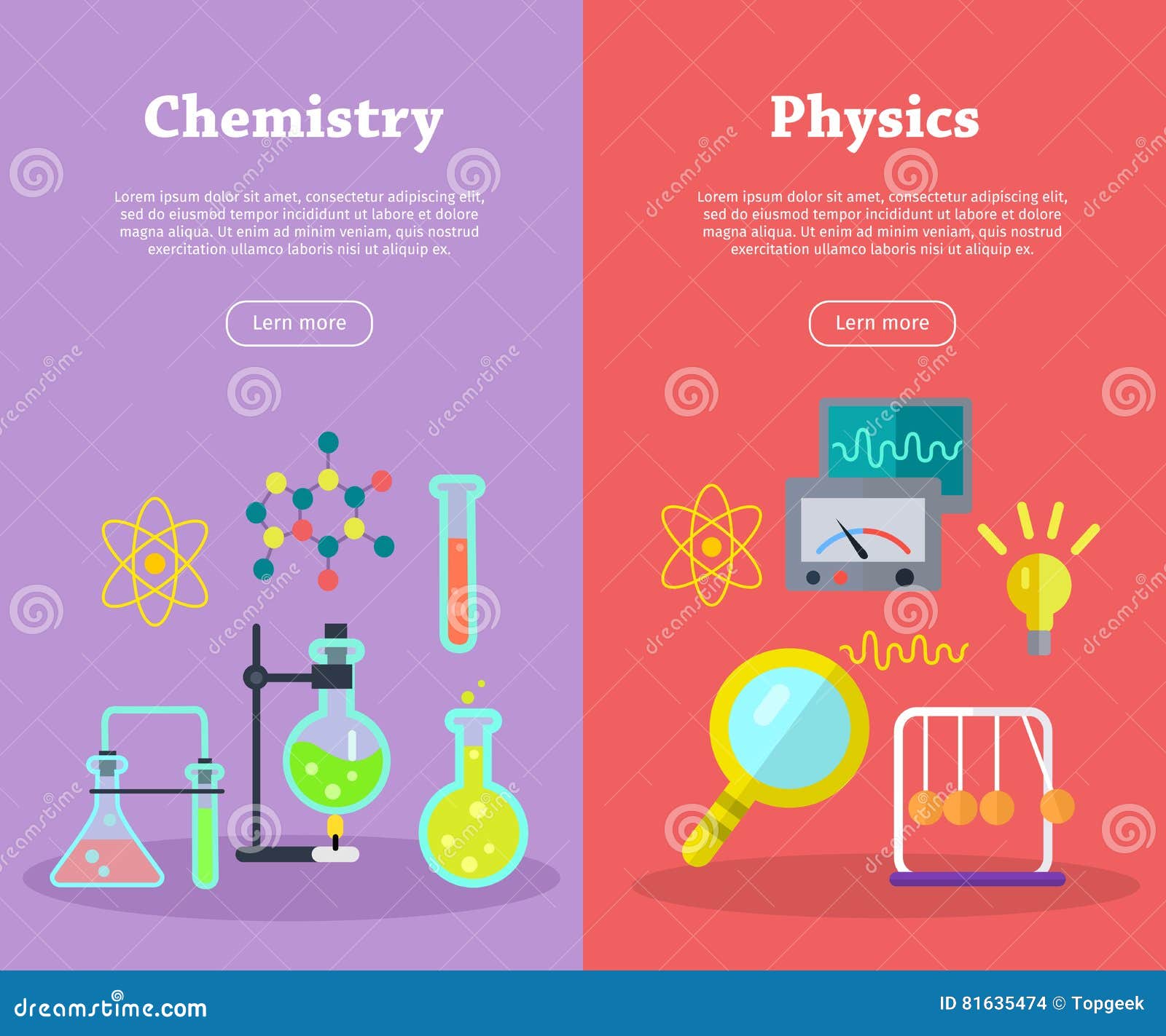 Chemistry and Physics Science Banners. Vector Stock Vector ...