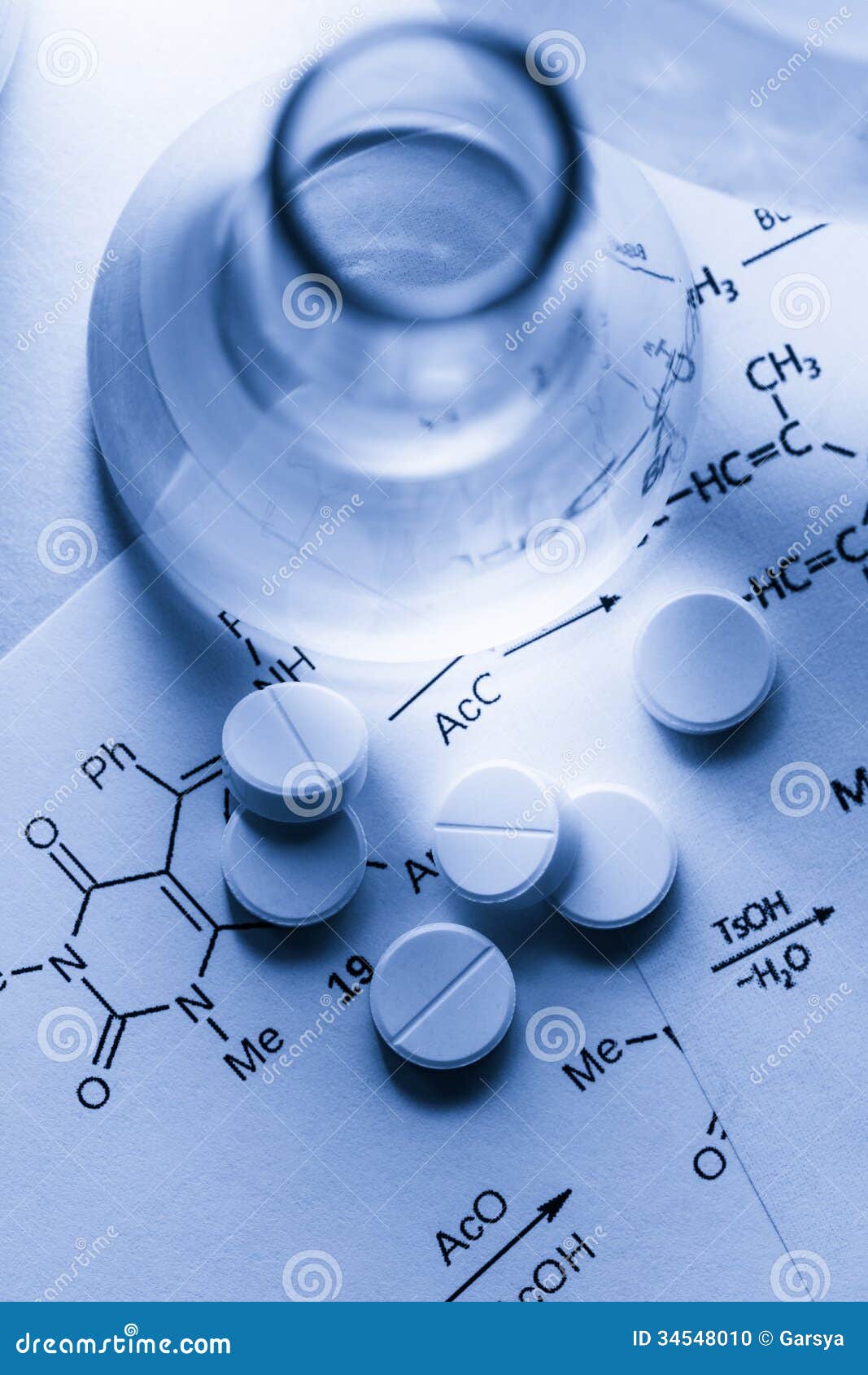 Chemistry and pills stock photo. Image of reactant, science - 34548010