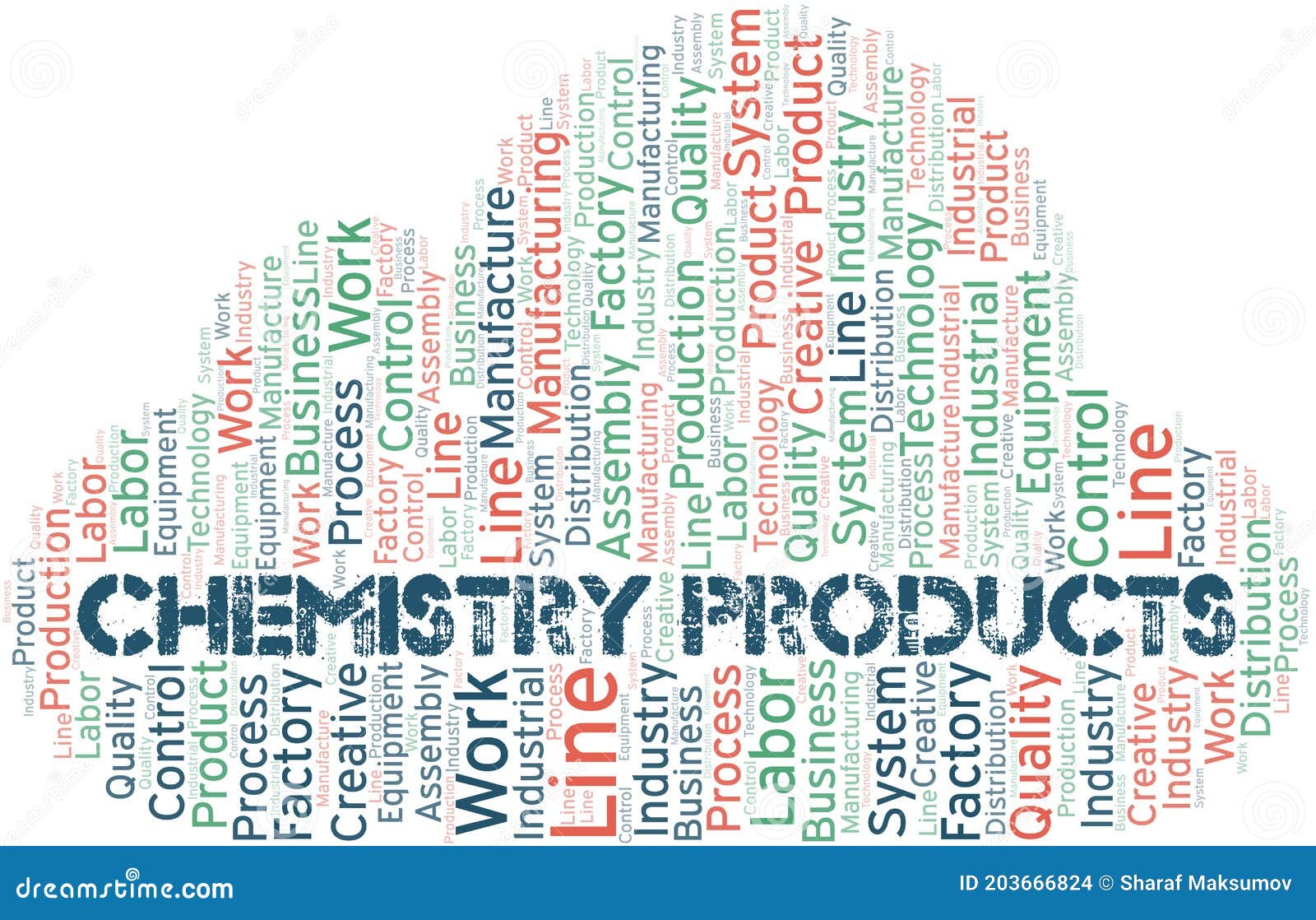 Chemistry Products Word Cloud Create with Text only. Stock Illustration ...