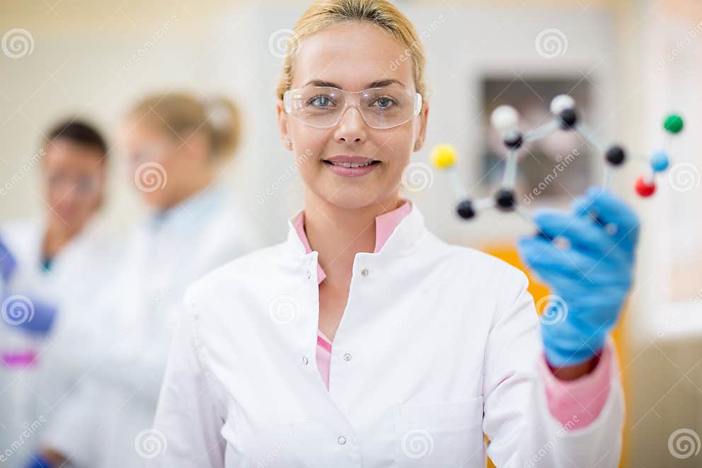 Chemistry Professor with Molecular Structure Stock Image - Image of ...