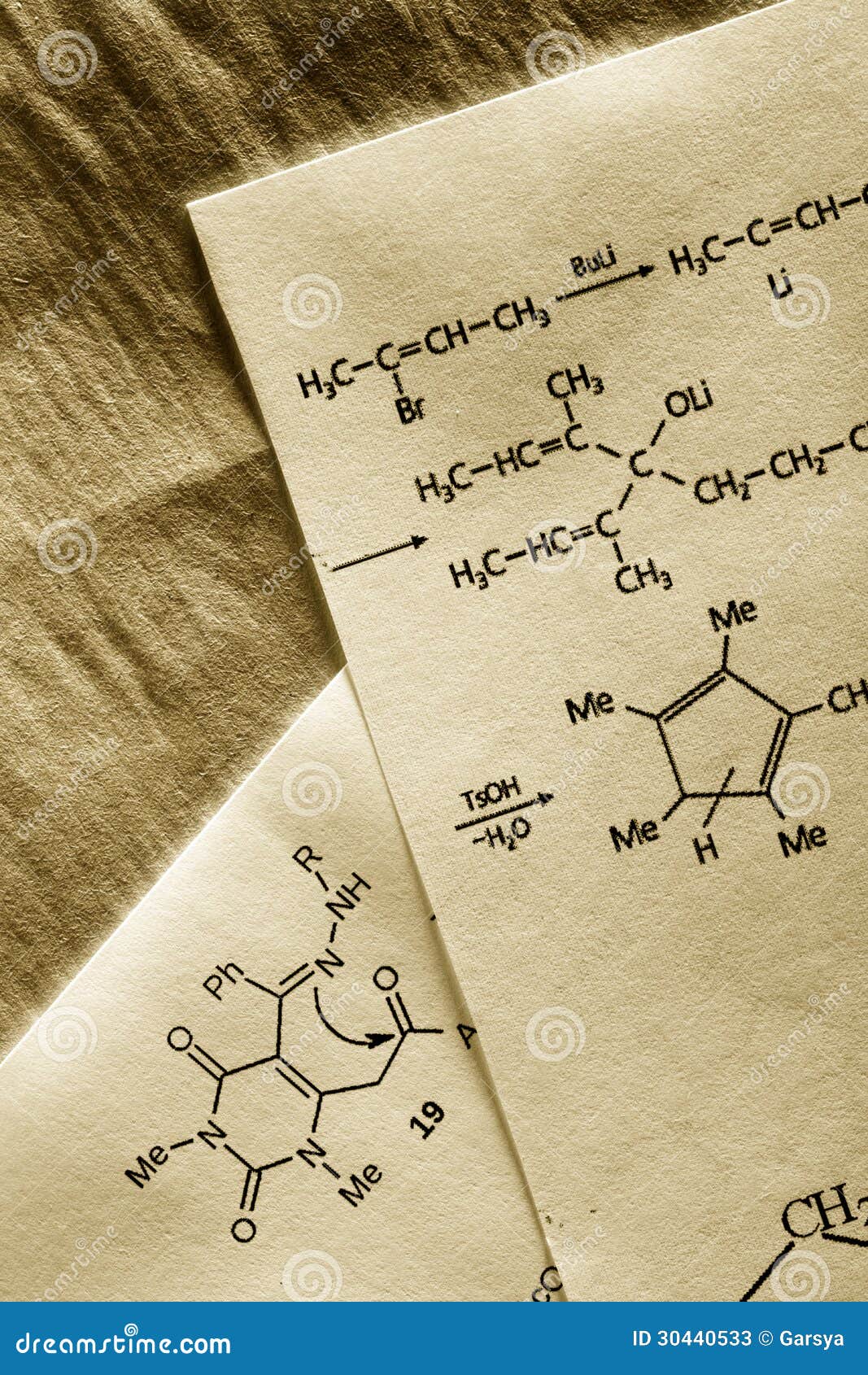 Chemistry with Reaction Formula Stock Image - Image of science ...