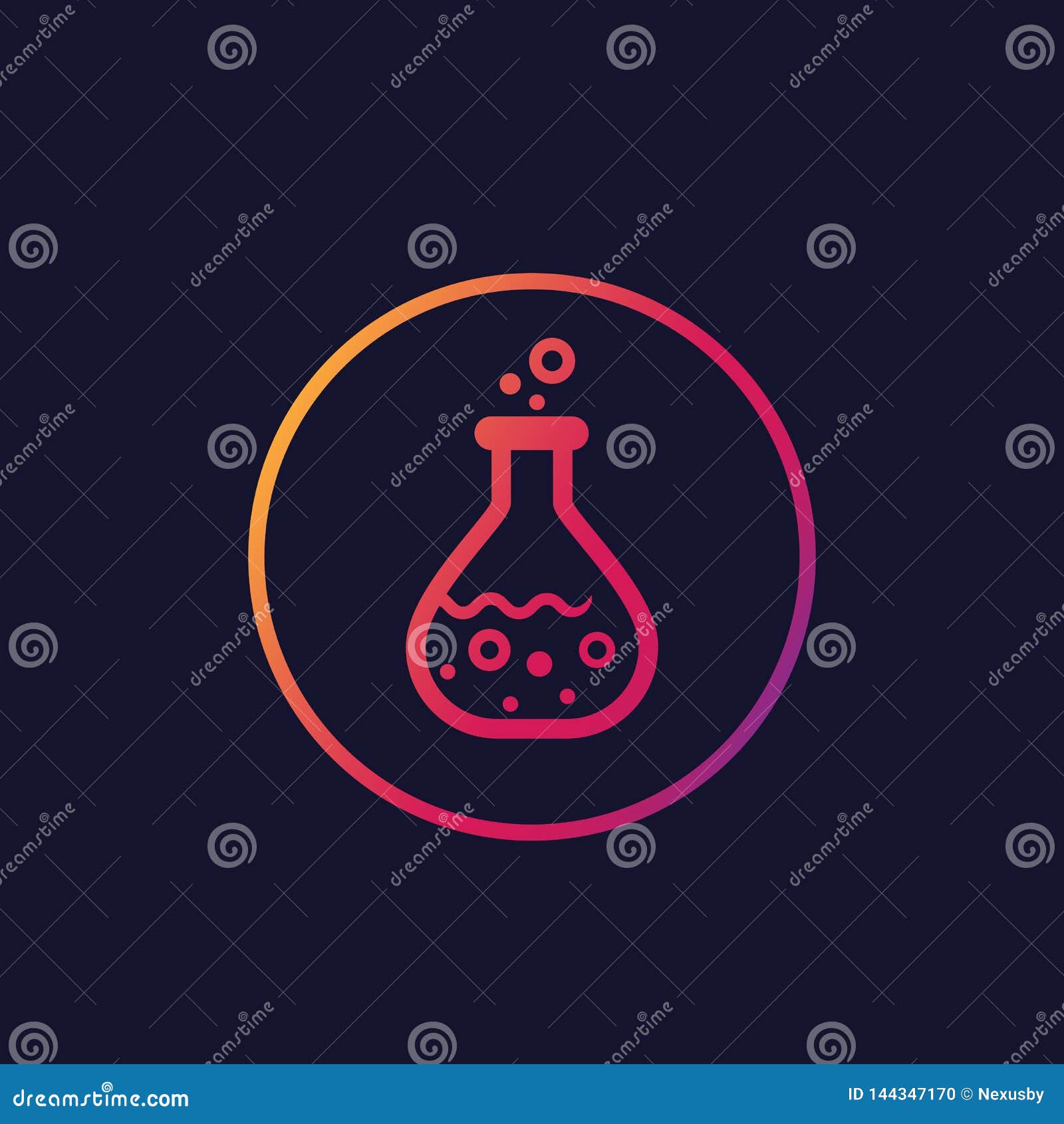 Chemistry, Reaction in Test Tube, Vector Icon Stock Vector ...