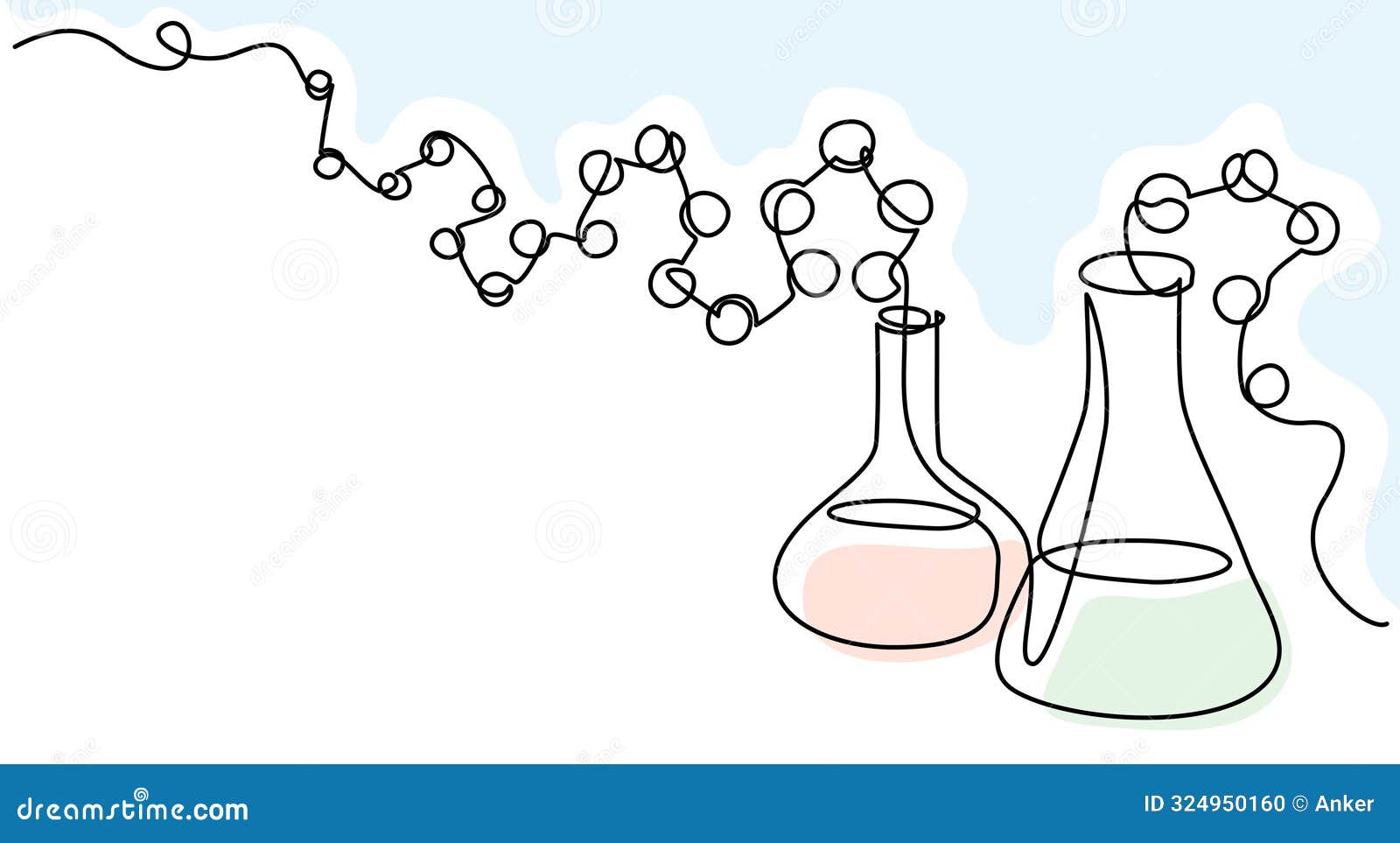 Chemistry Retorts Equipment with Molecules Concept. Stock Illustration ...