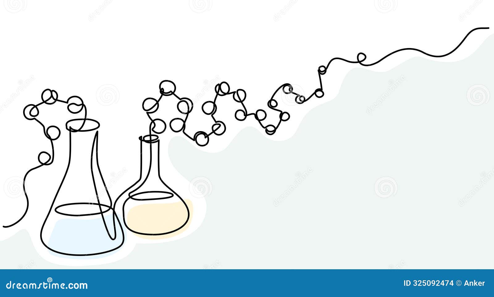 Chemistry Retorts Equipment with Molecules Concept. Stock Illustration ...