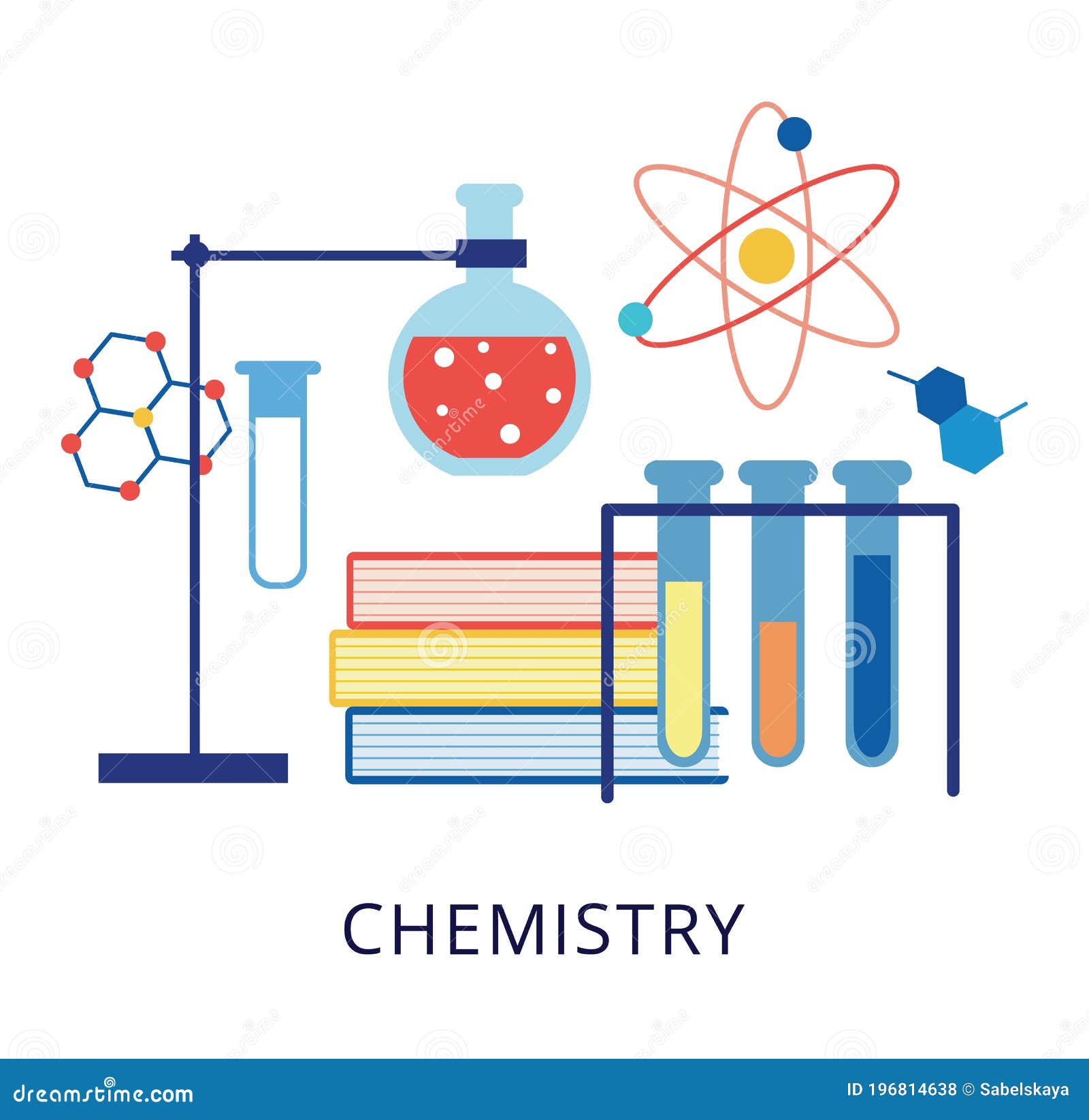 Chemistry School Lesson and Classes Banner Flat Vector Illustration ...