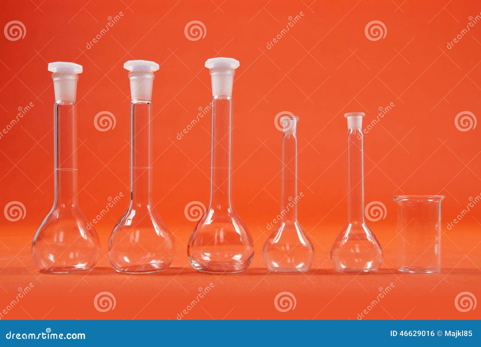 Chemistry Science - Flasks on Orange Background Stock Photo - Image of ...
