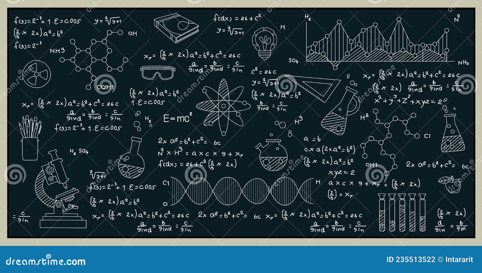Chemistry Science Formula. stock vector. Illustration of pattern ...