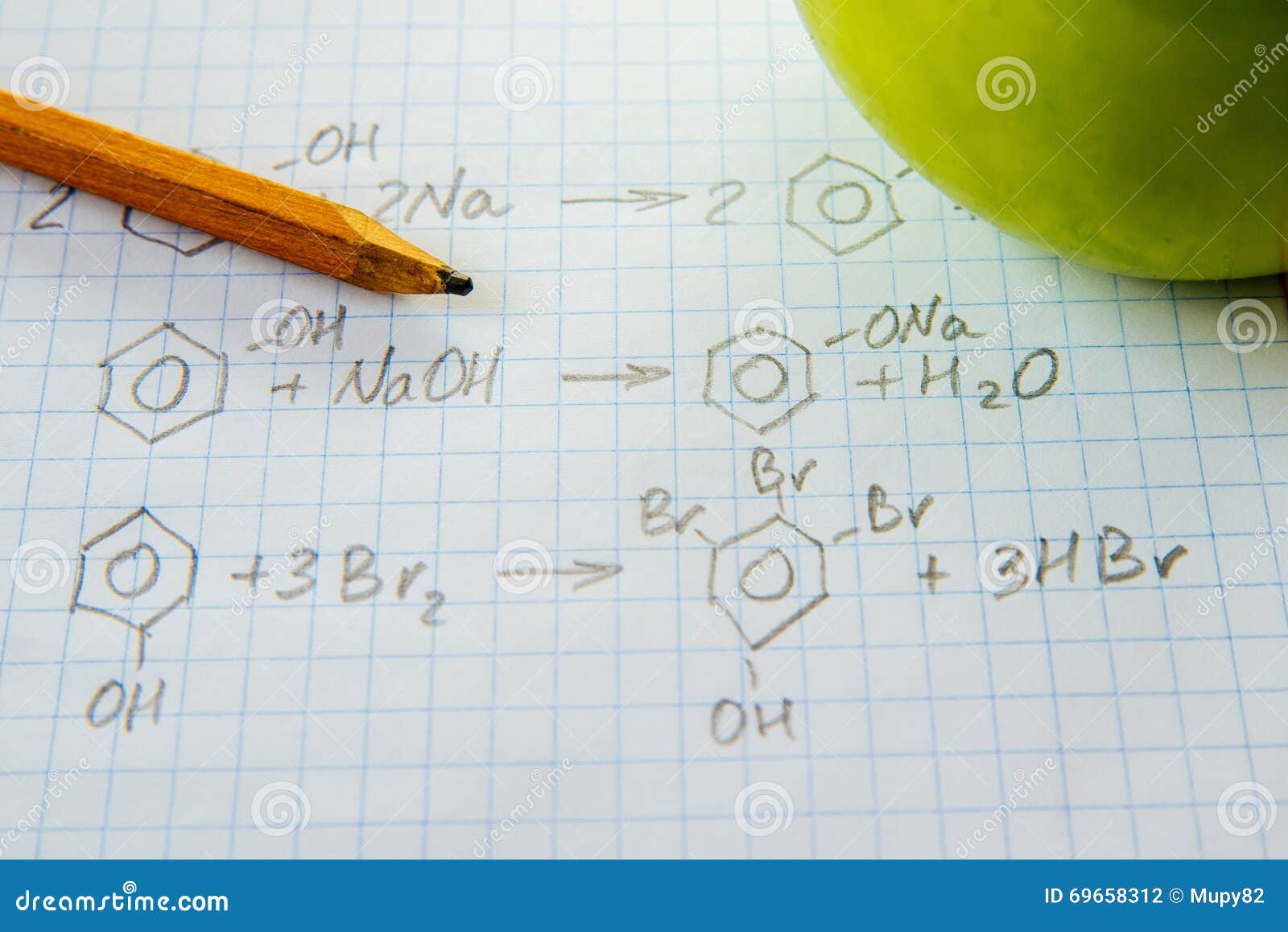 Chemistry Science Formulas on White Sheet Stock Photo - Image of ...