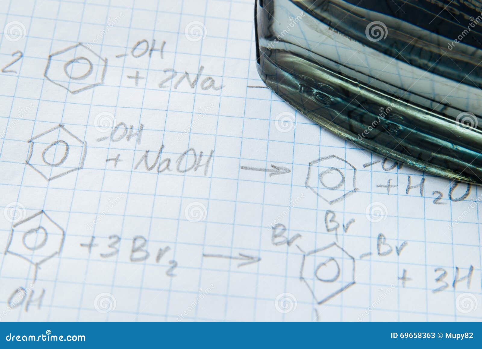 Chemistry Science Formulas on White Sheet Stock Image - Image of ...