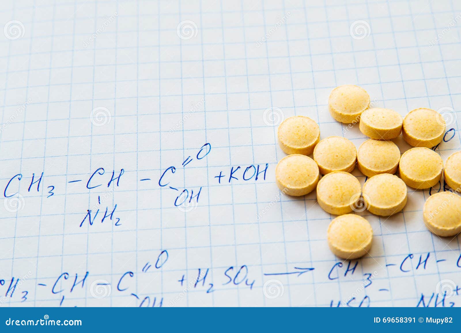 Chemistry Science Formulas on White Sheet Stock Image - Image of ...