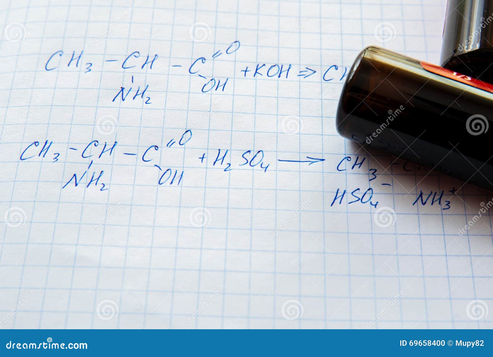 Chemistry Science Formulas on White Sheet Stock Photo - Image of ...