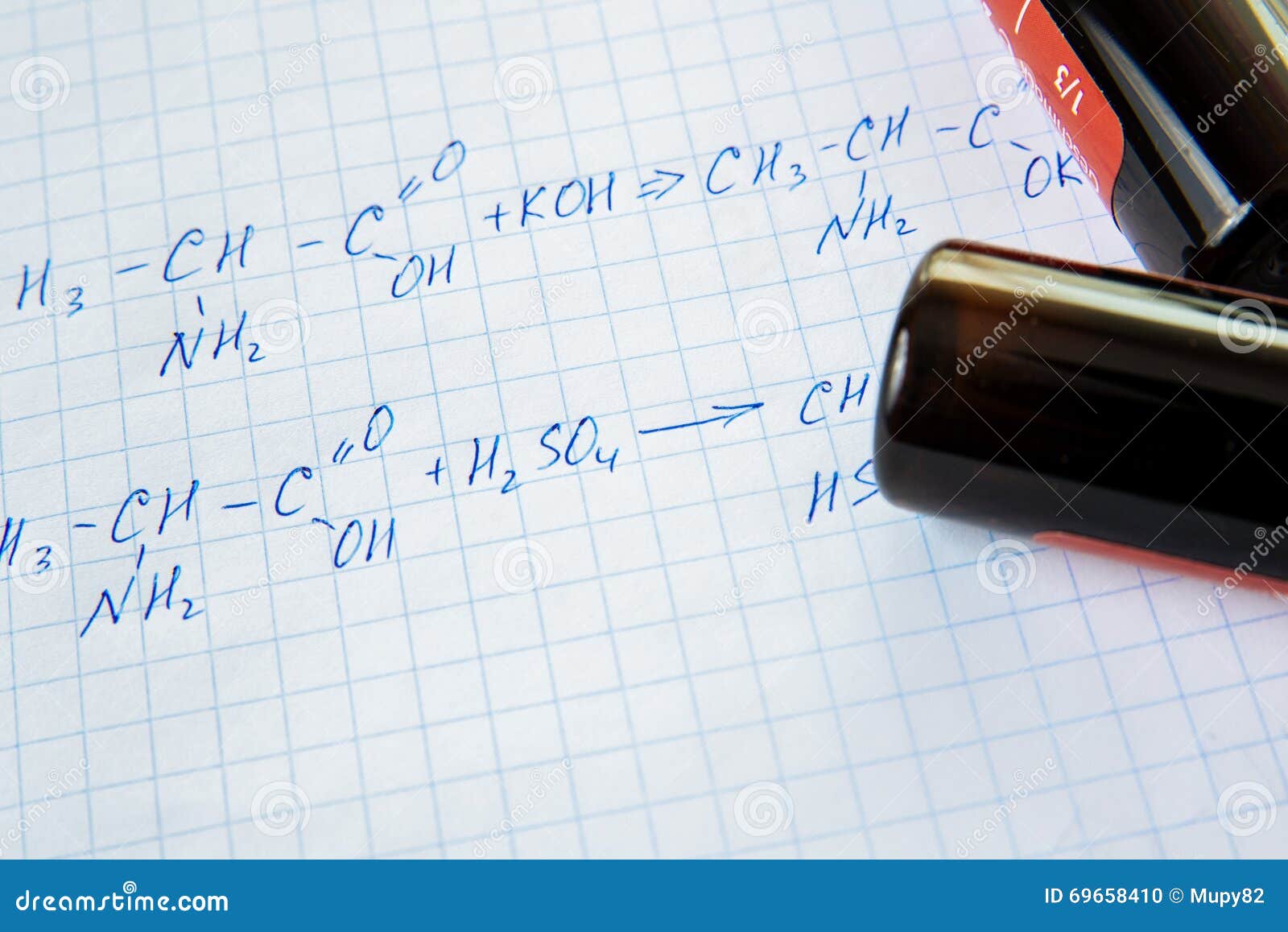Chemistry Science Formulas on White Sheet Stock Photo - Image of ...