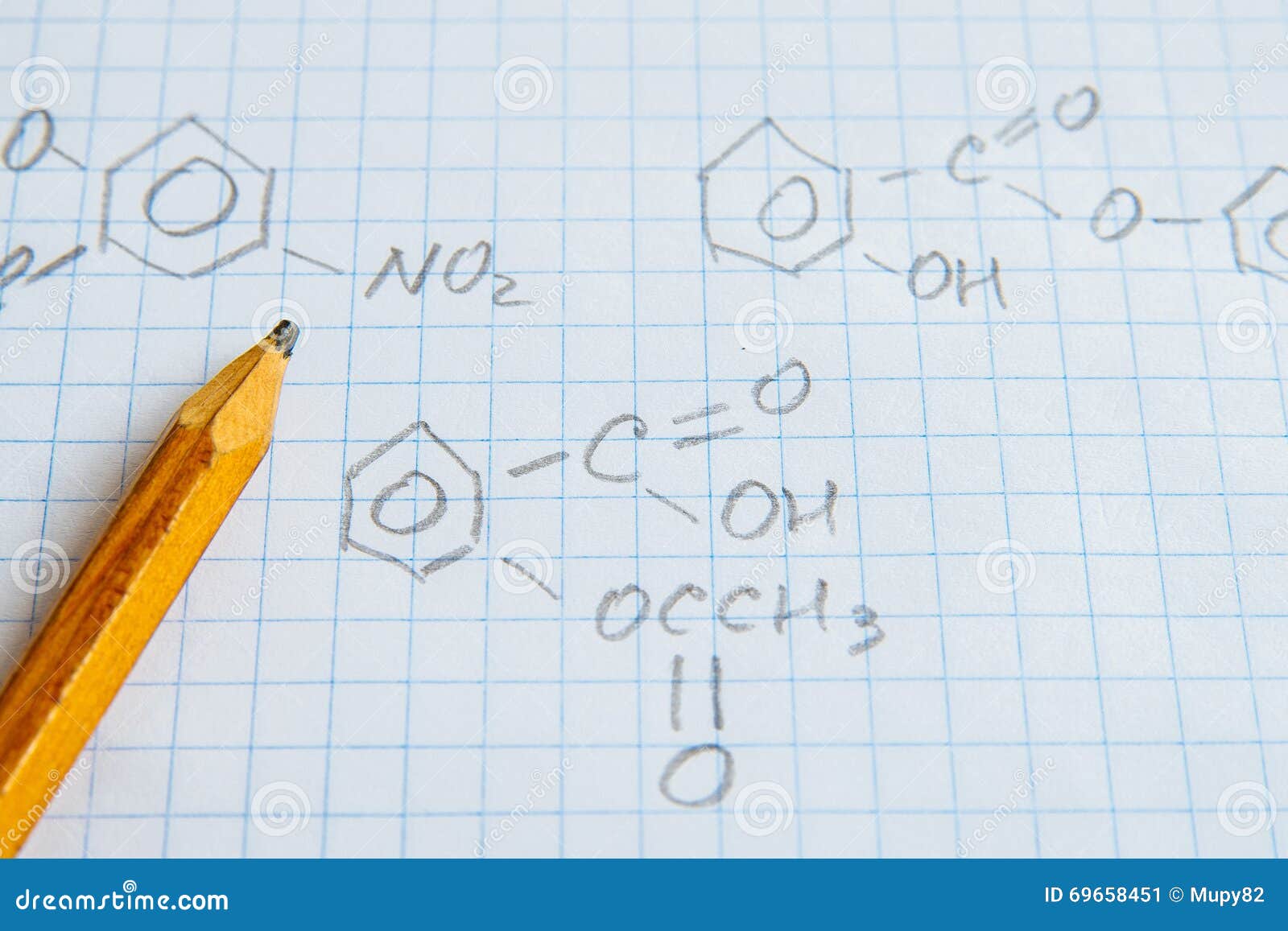 Chemistry Science Formulas on White Sheet Stock Image - Image of ...