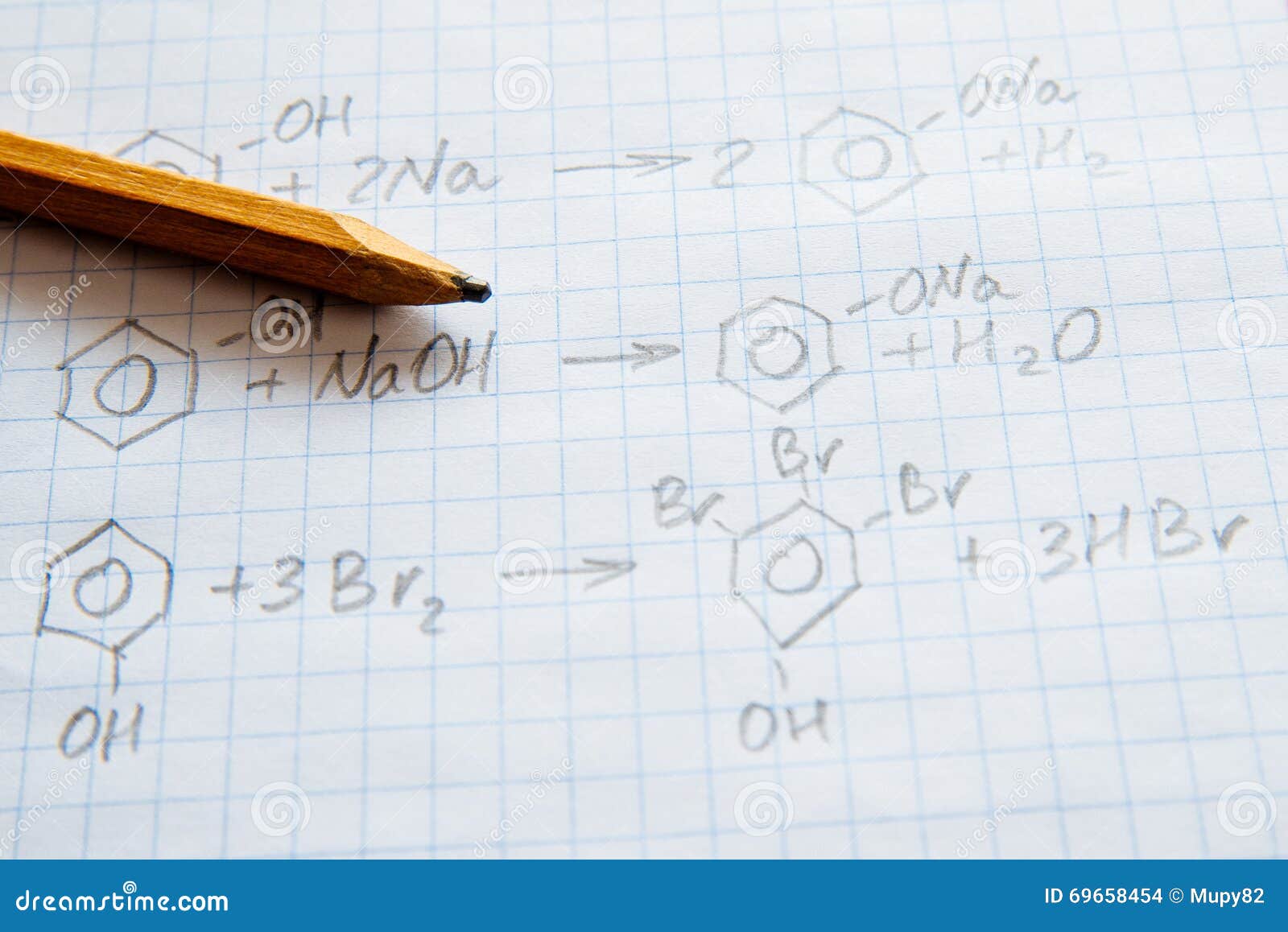 Chemistry Science Formulas on White Sheet Stock Photo - Image of ...