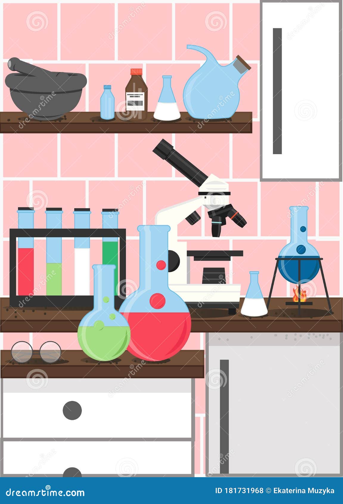 Chemistry Science Lab Vector Poster Design Template Stock Vector ...