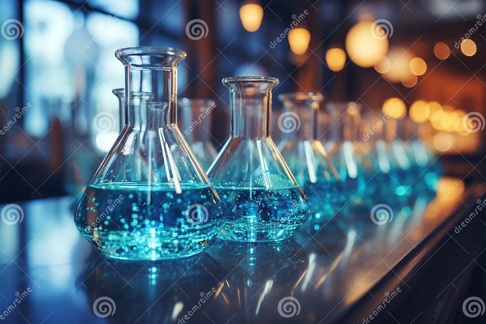 Chemistry Science Theme with a Captivating Laboratory Glassware ...