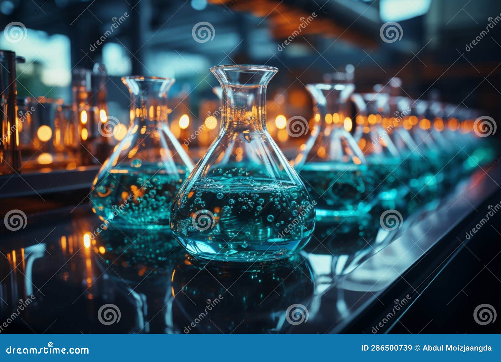 Chemistry Science Theme Enhanced by a Captivating Laboratory Glassware ...