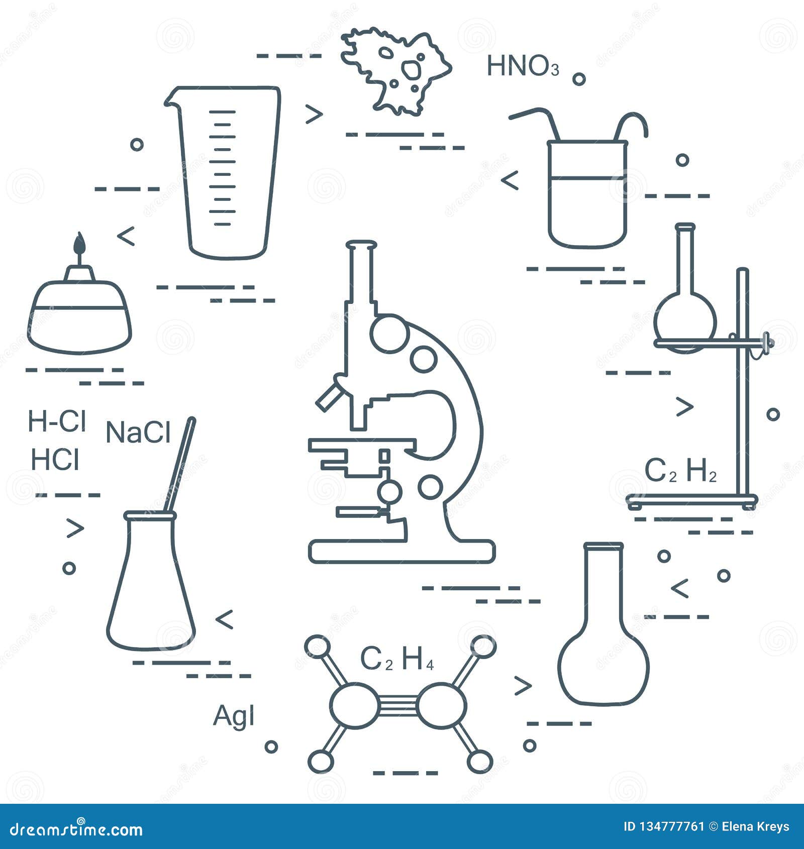 Chemistry Scientific, Education Elements Stock Vector - Illustration of ...