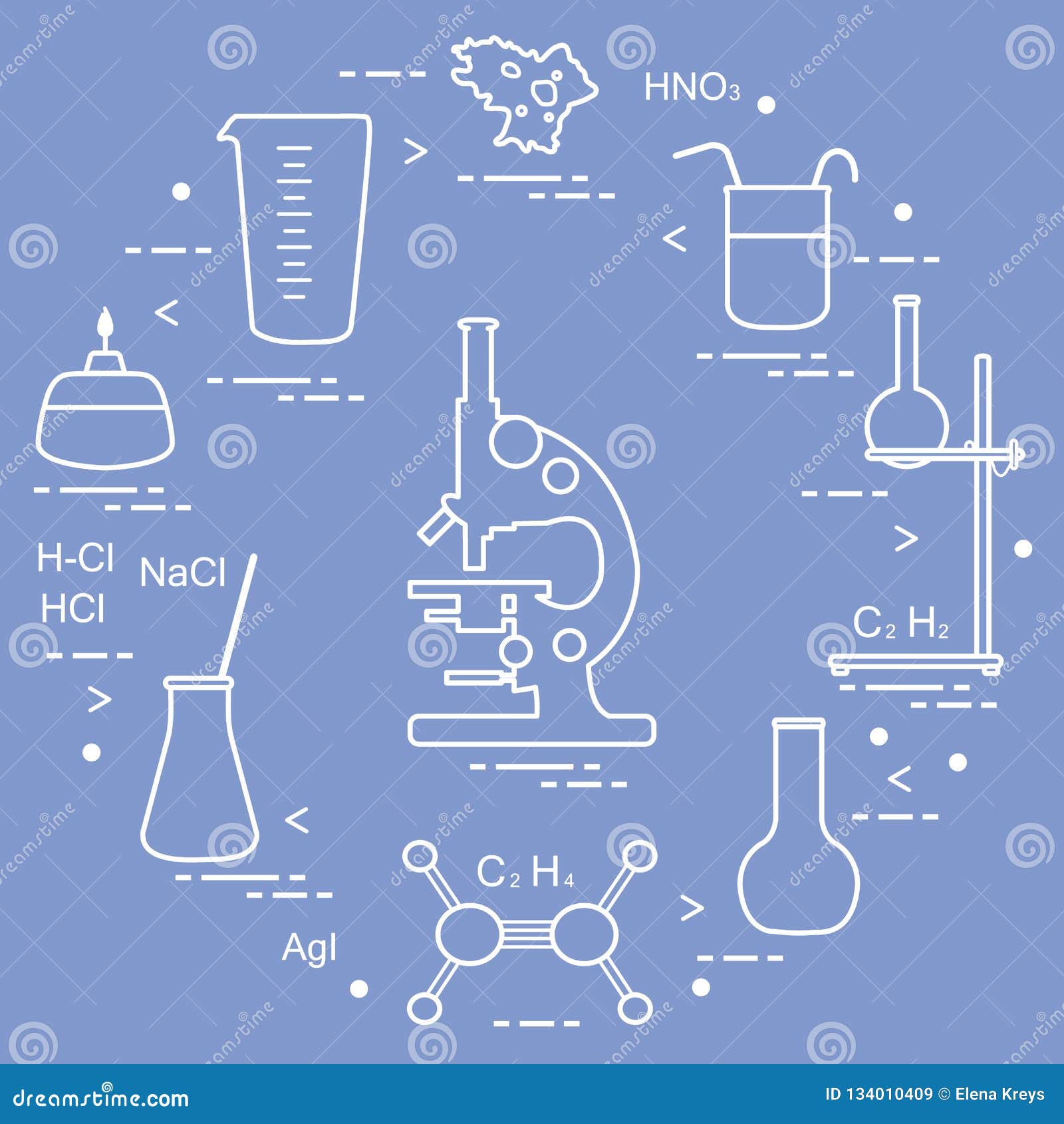 Chemistry Scientific, Education Elements Stock Vector - Illustration of ...