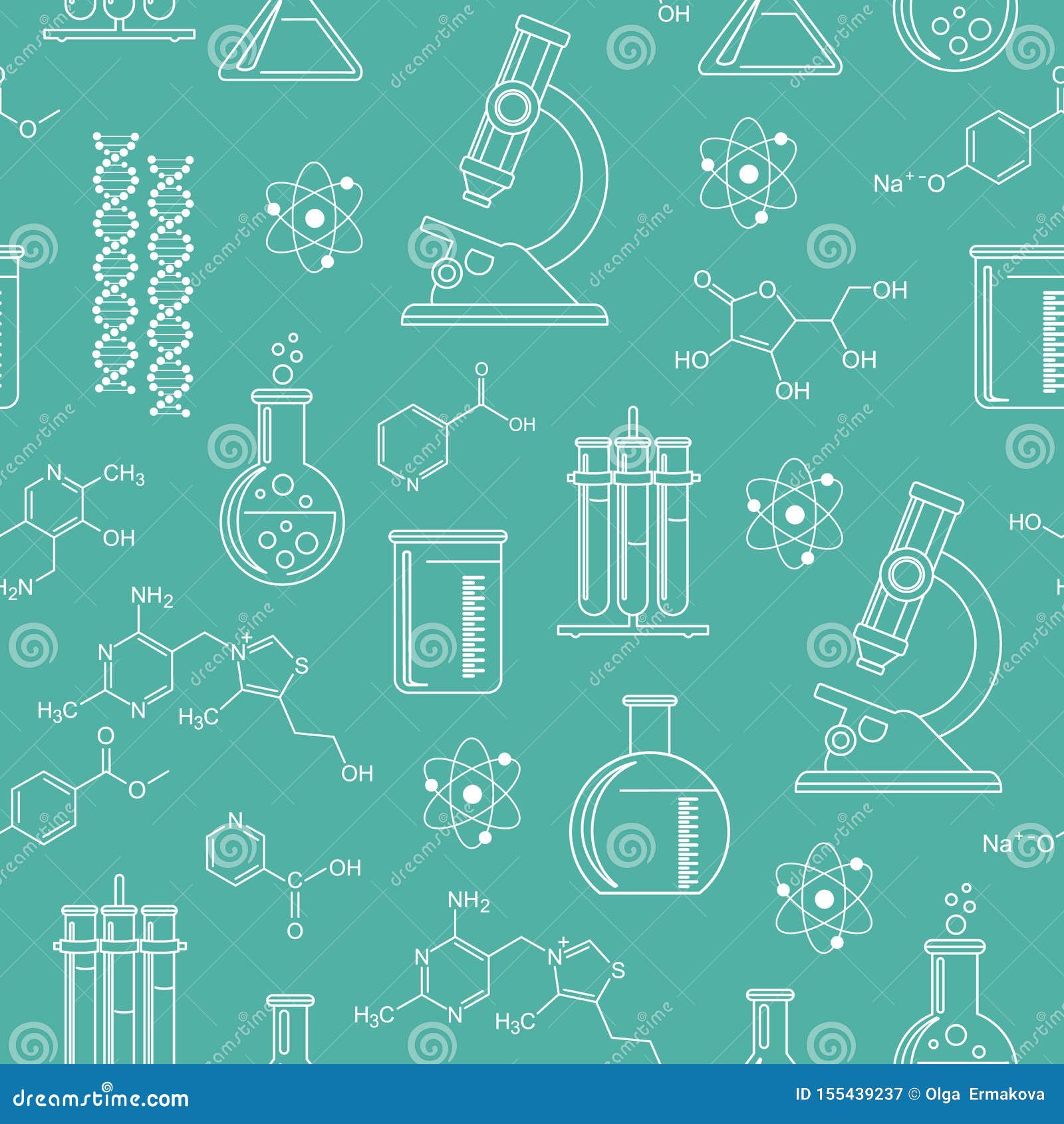 Chemistry. Seamless Pattern. Vector Illustration with Infinitely ...