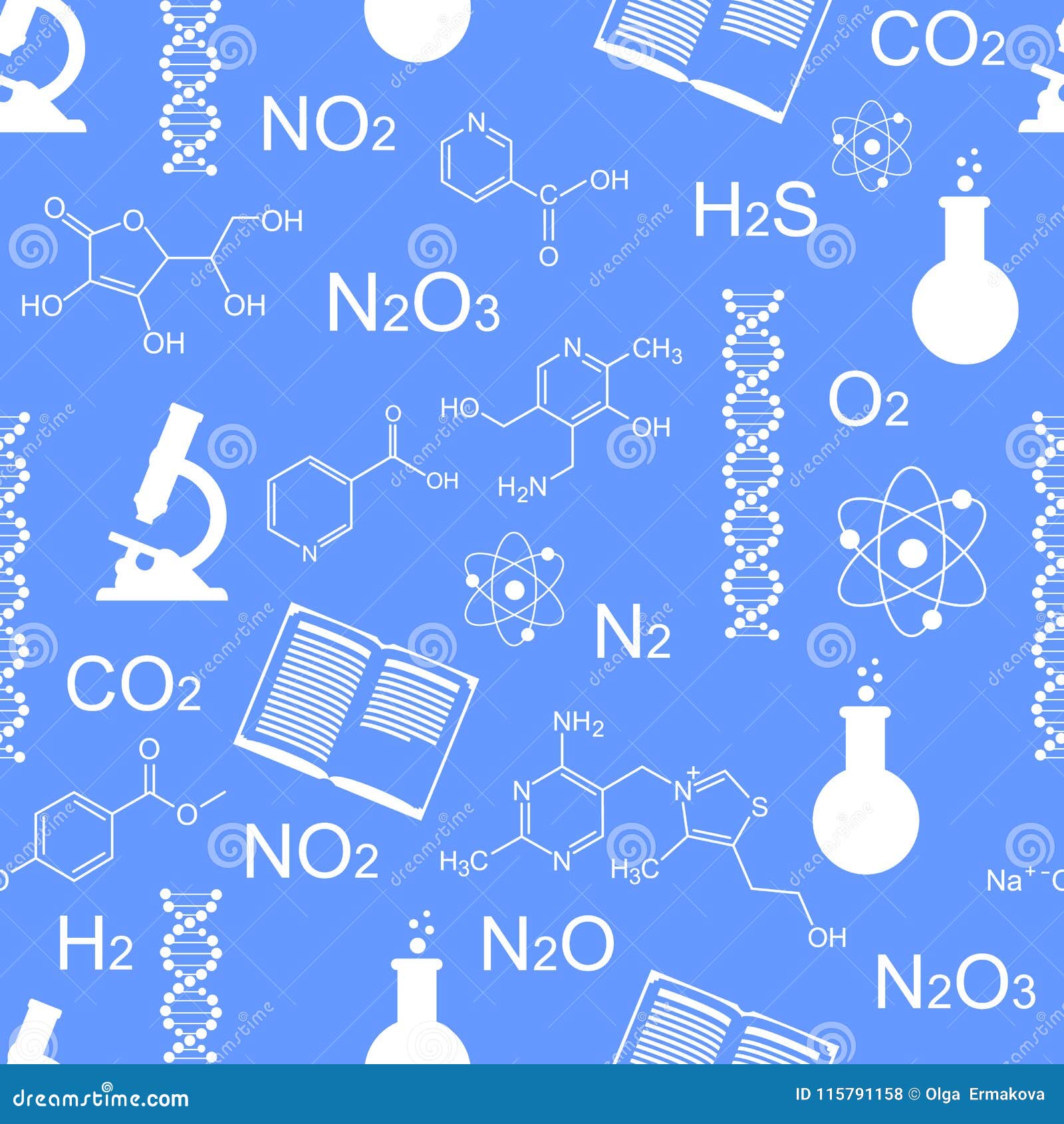 Chemistry. Seamless Pattern. Vector Stock Illustration. Stock Vector ...