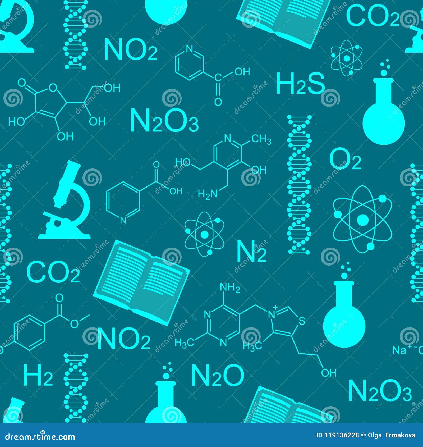 Chemistry. Seamless Pattern. Vector Stock Illustration. Stock Vector ...