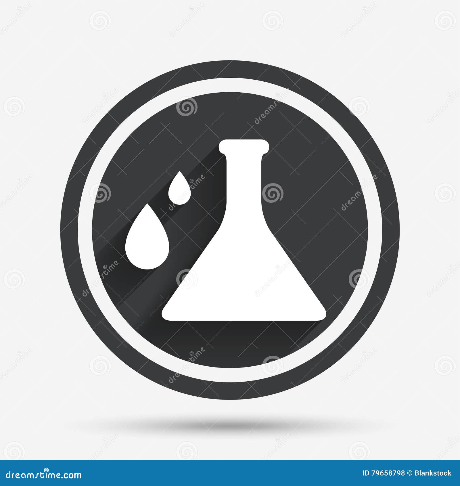 Chemistry Sign Icon. Bulb Symbol with Drops Stock Vector - Illustration ...