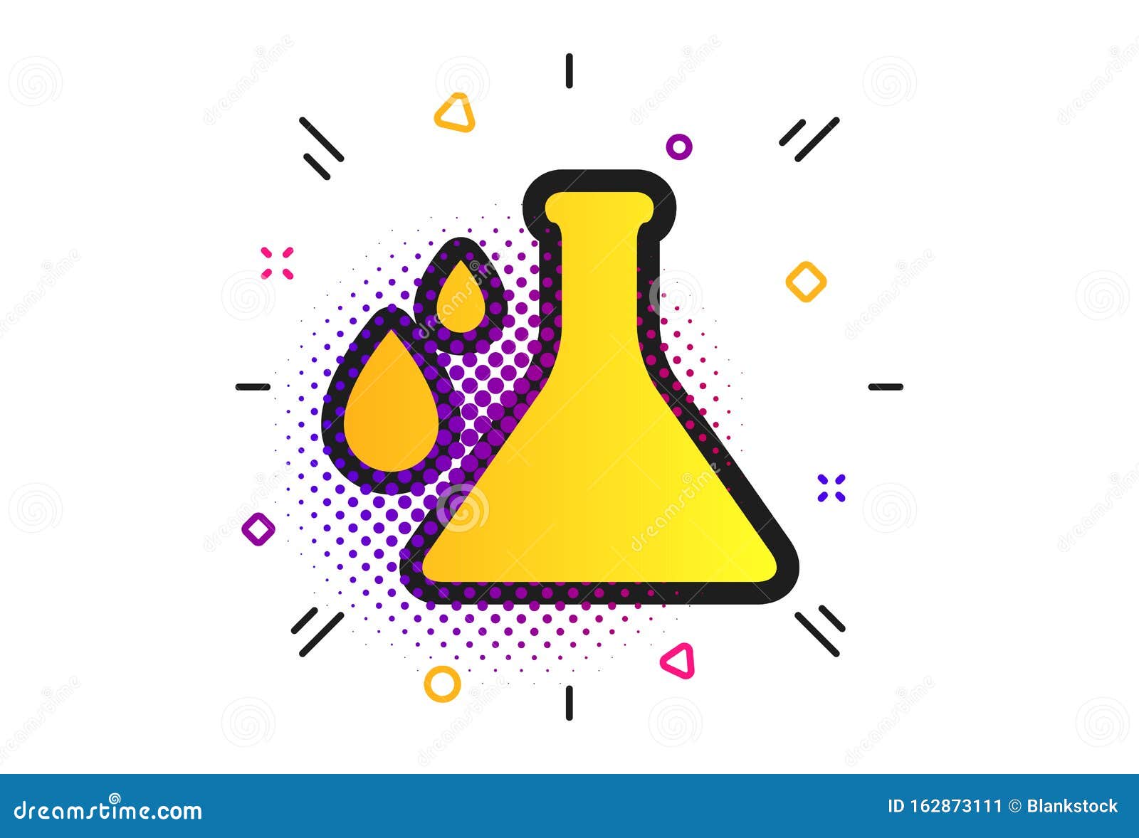 Chemistry Sign Icon. Bulb Symbol with Drops. Vector Stock Vector ...
