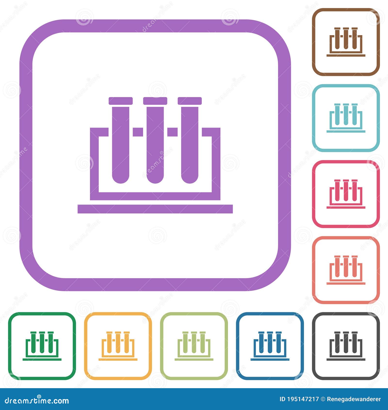 Chemistry simple icons stock vector. Illustration of science - 195147217
